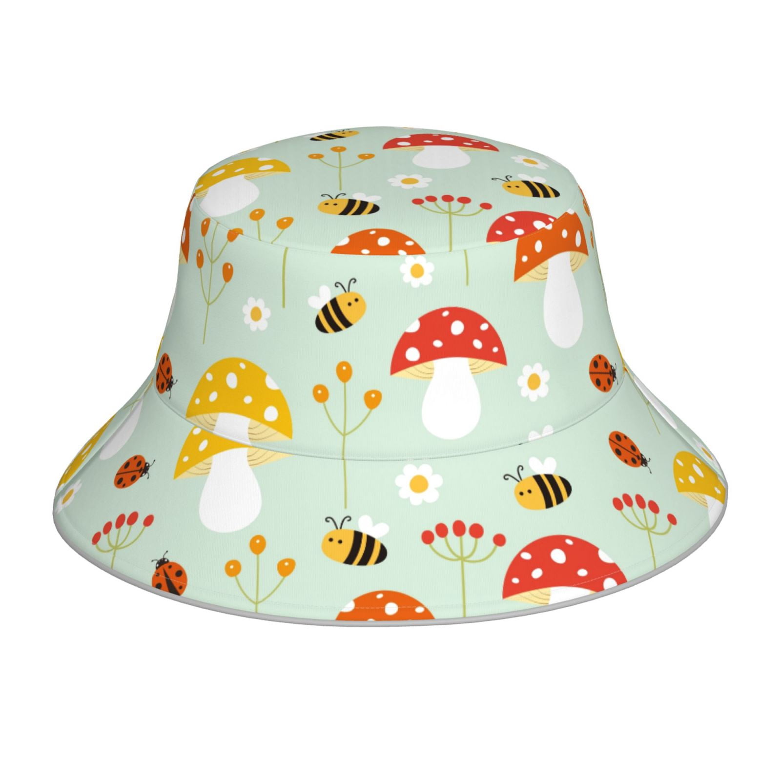 Balery Mushroom Bee Sun Hats for Men Women Bucket Hat UPF 50+ Buckey ...