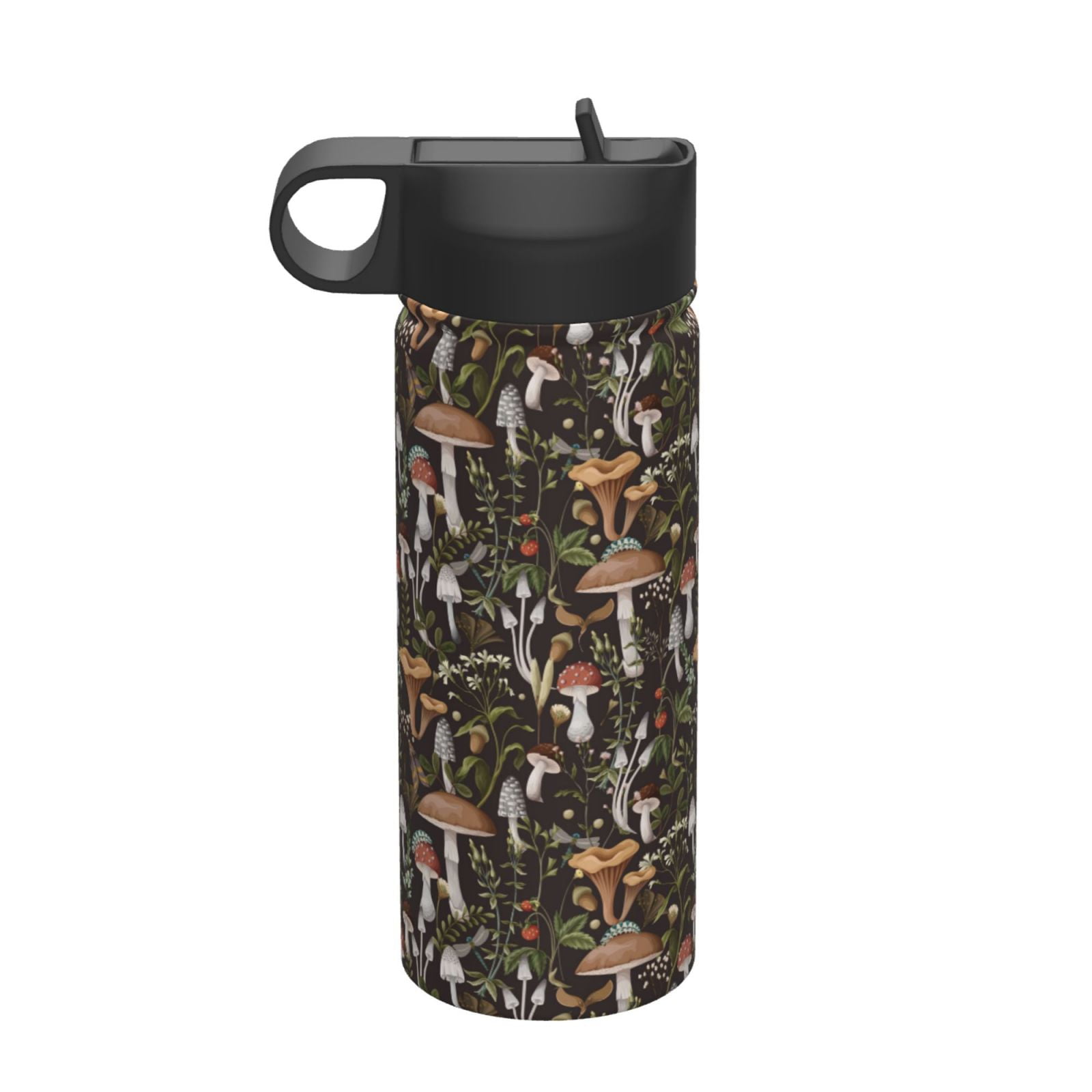 Balery Mushroom Garnish Pattern Water Bottle,18oz Sports Insulated ...