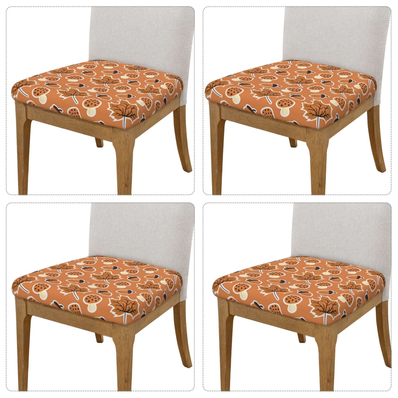 Balery Mushroom maple nuts Stretch Couch Cushion Covers, Individual ...