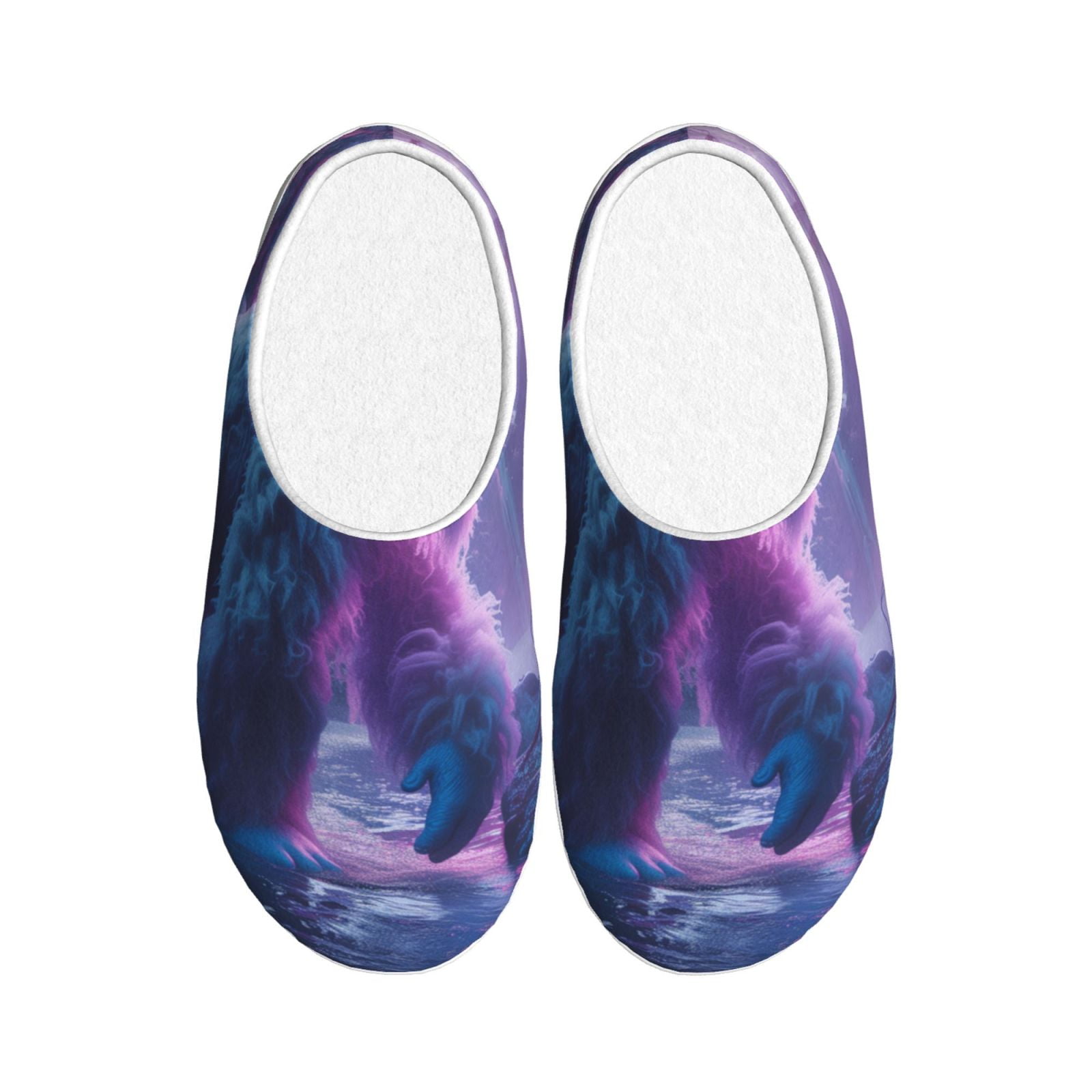 Balery Mystical White gorilla Jungle Pattern Women's Fuzzy Memory Foam ...