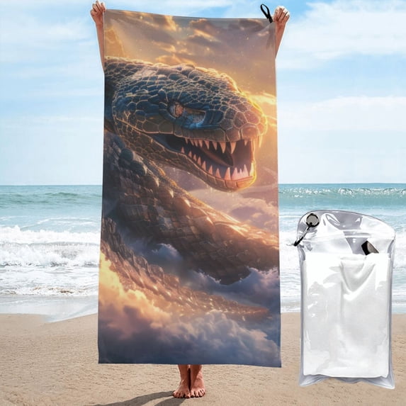 Balery Mythical Serpent Mountain Sunrise Print Towels - Luxurious Jumbo ...