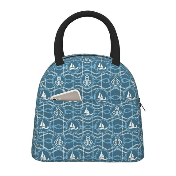 Balery Nautical Pattern Lunch Bag Women, Lunch Box, Lunch Bag, Small ...
