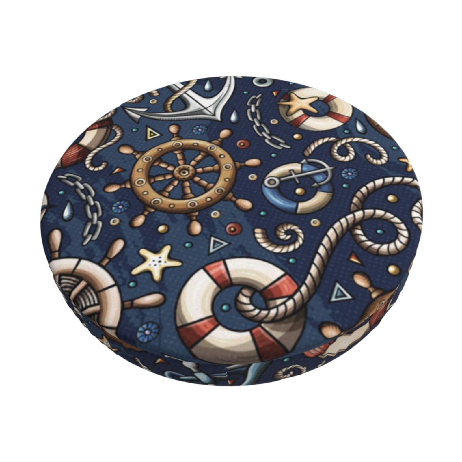 Balery Nautical Round Bar Stool Seat Covers Velvet Fabric Adjustable ...