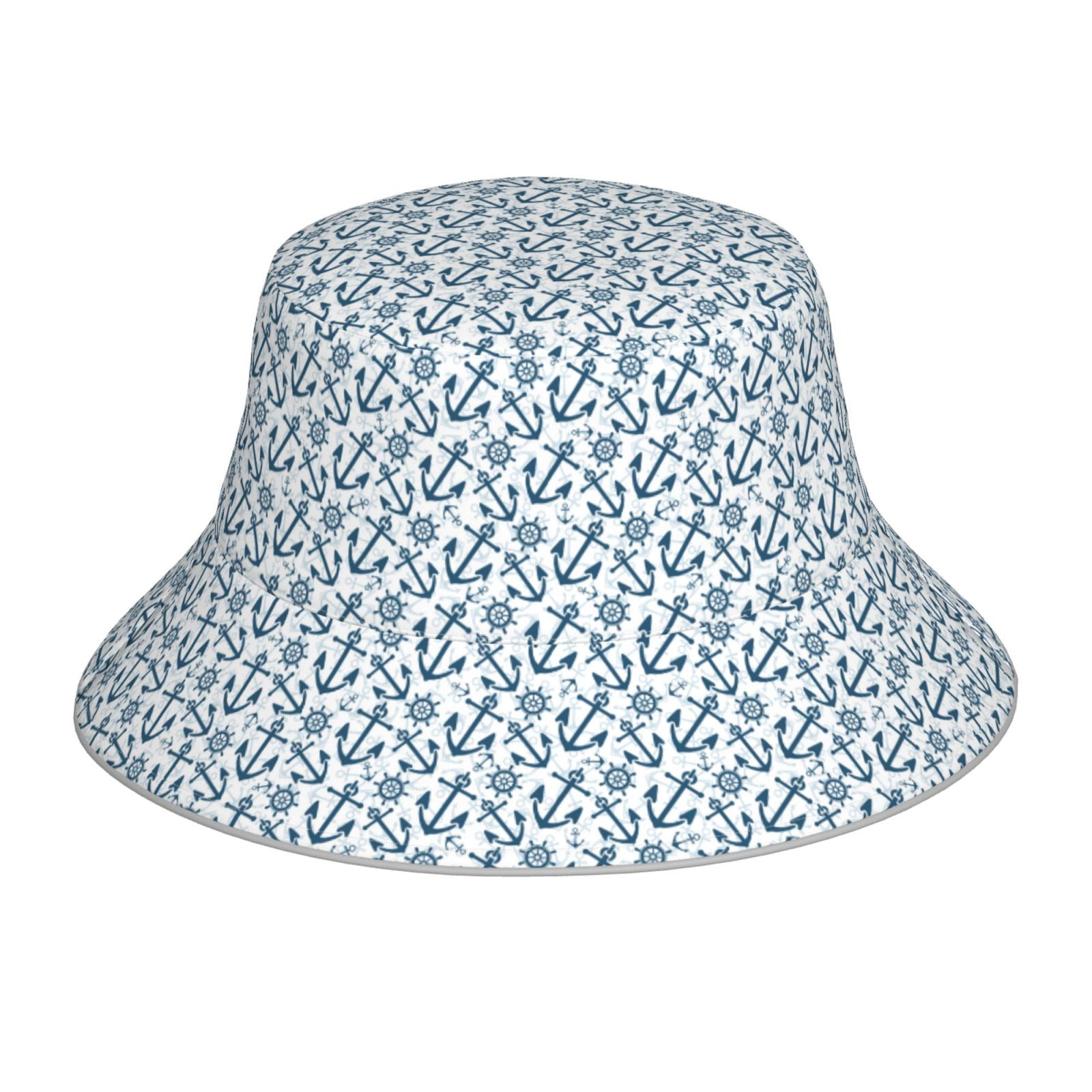 Balery Nautical Theme Anchors Sun Hats for Men Women Bucket Hat UPF 50 ...