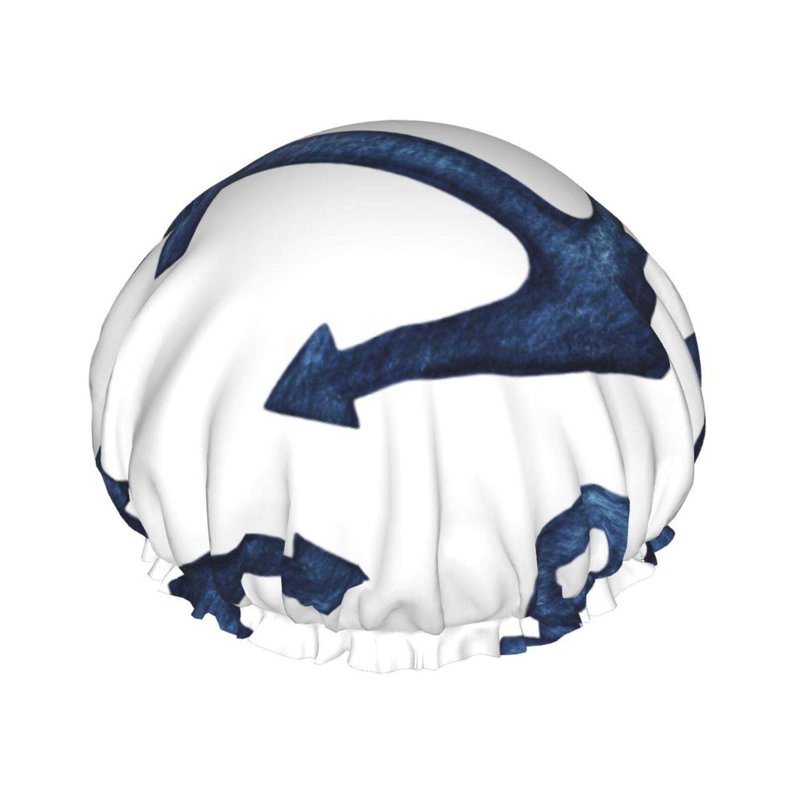Balery Navy Blue Anchor Shower Caps, Double Layer Waterproof Shower Cap ...