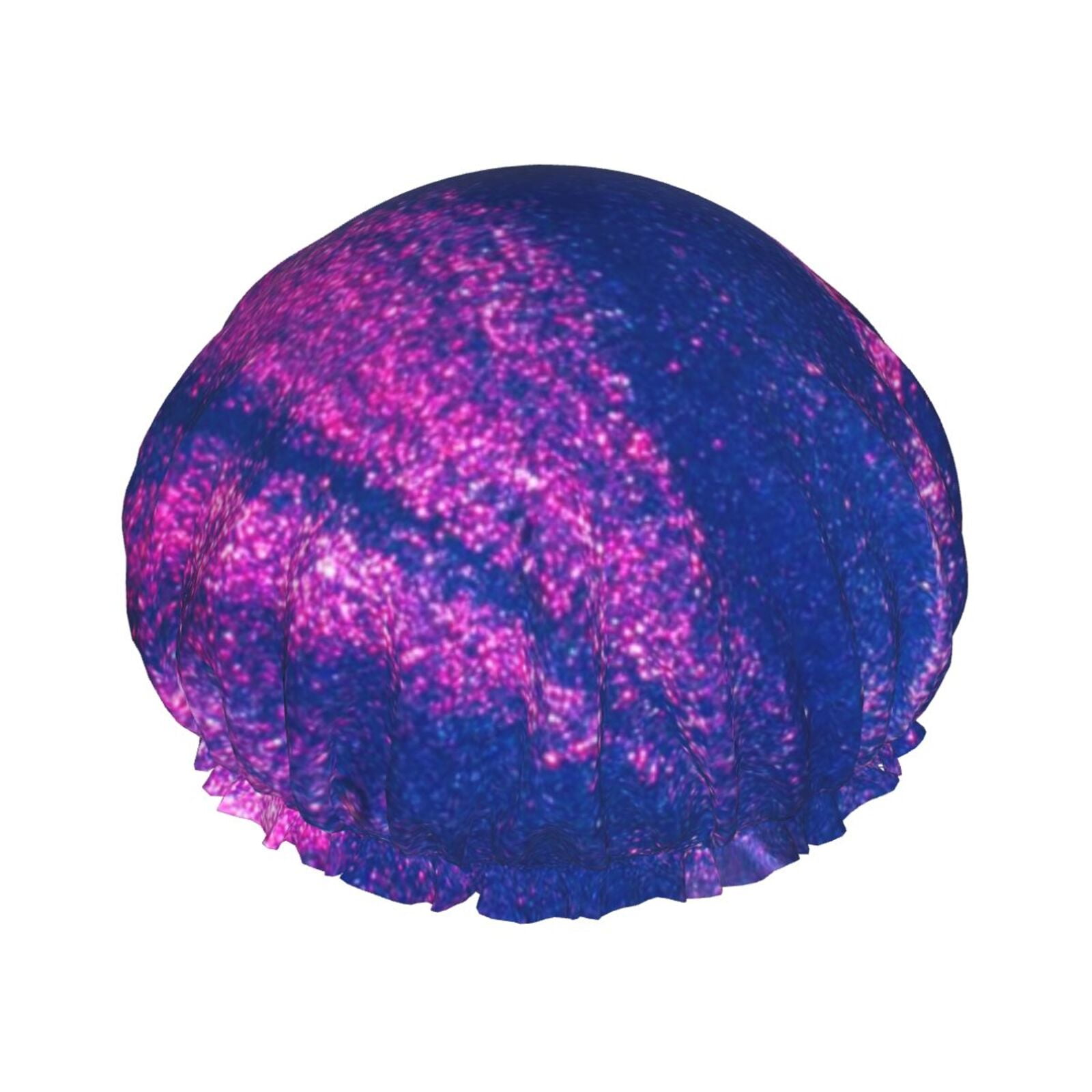 Balery Neon Gradient Blue Shower Caps, Double Layer Waterproof Shower ...