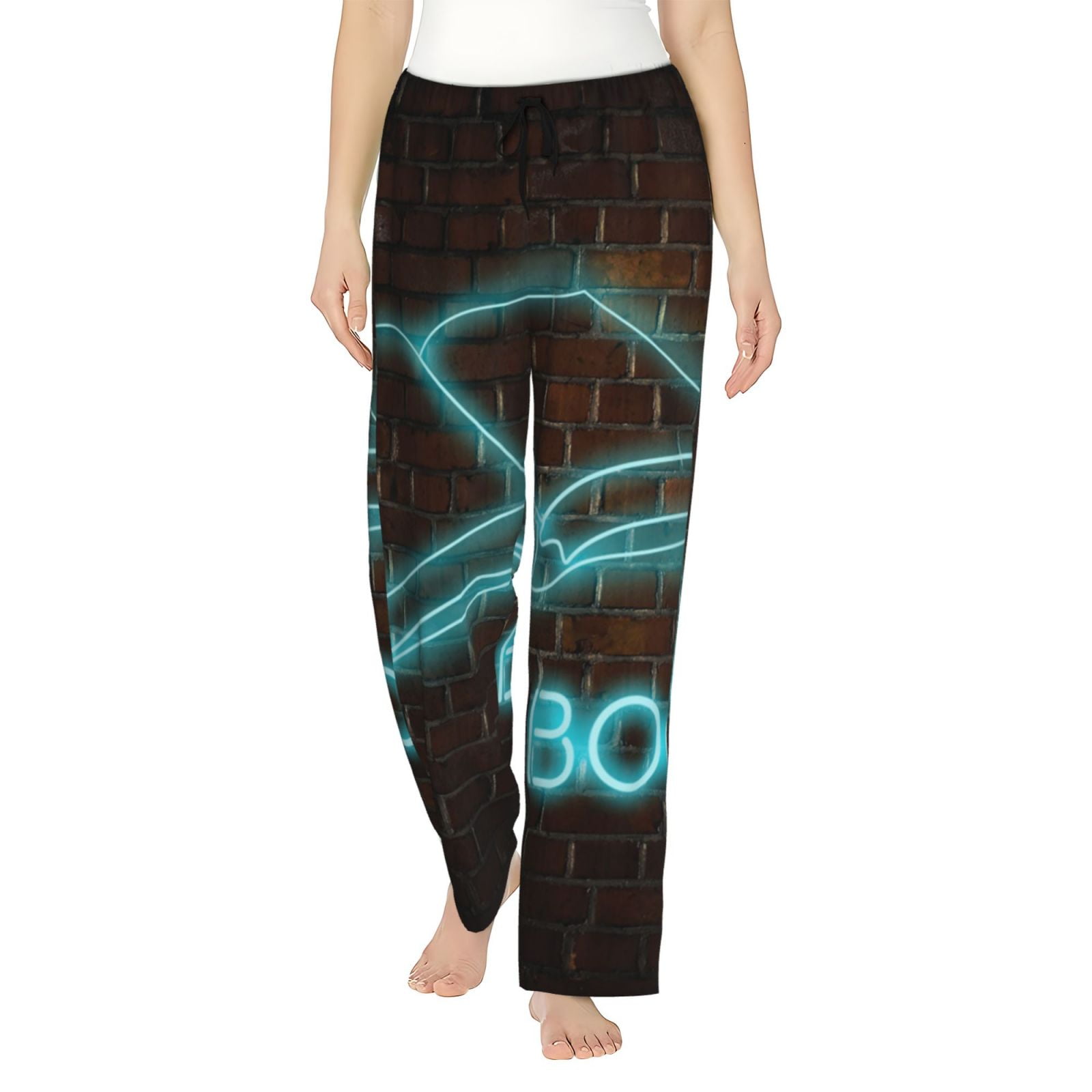 Balery Neon Sign For Books print Women's Pajama Pants,Ultra Lightweight ...
