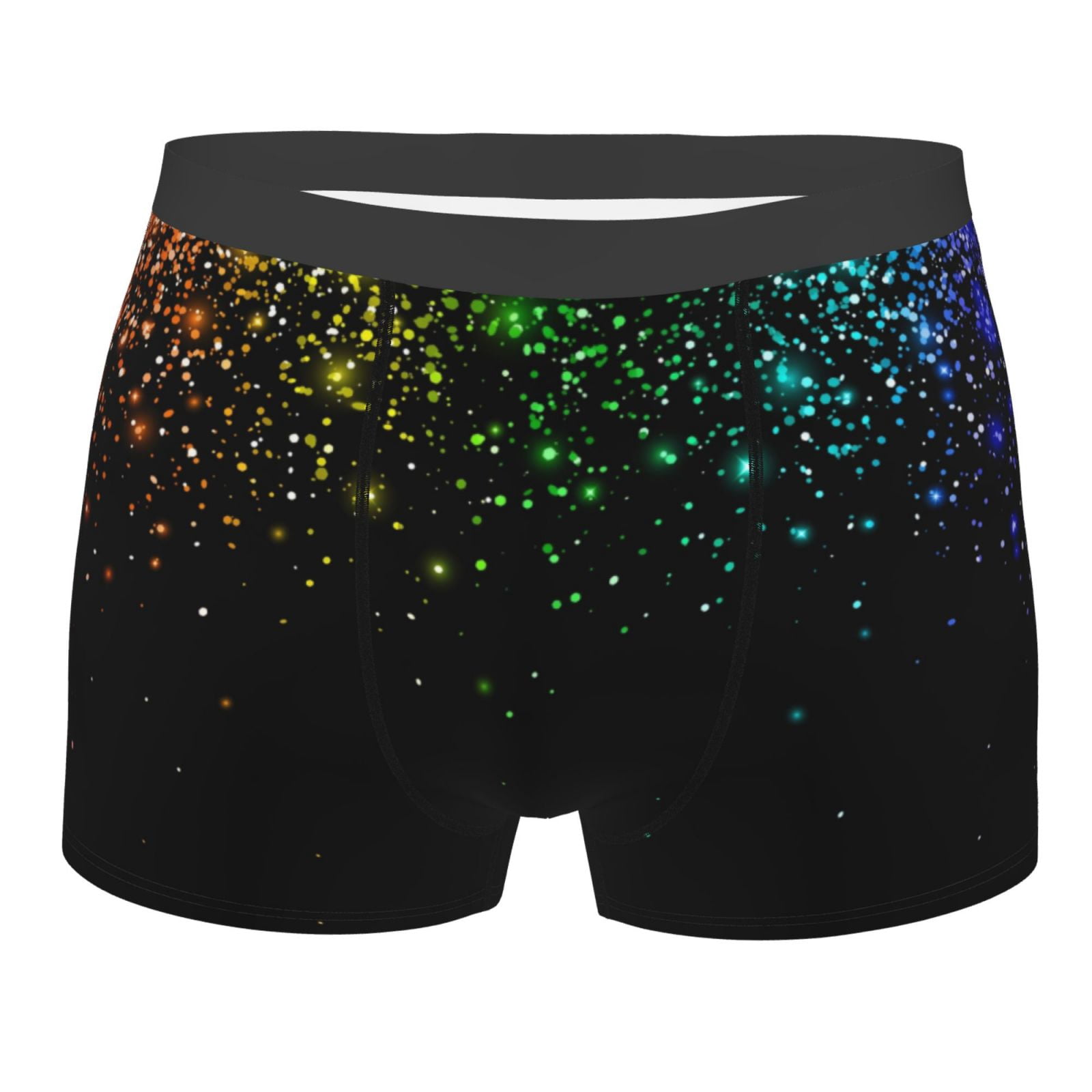 Balery Night Rainbow Sparkles Men's Boxer Briefs, Soft and Breathable ...