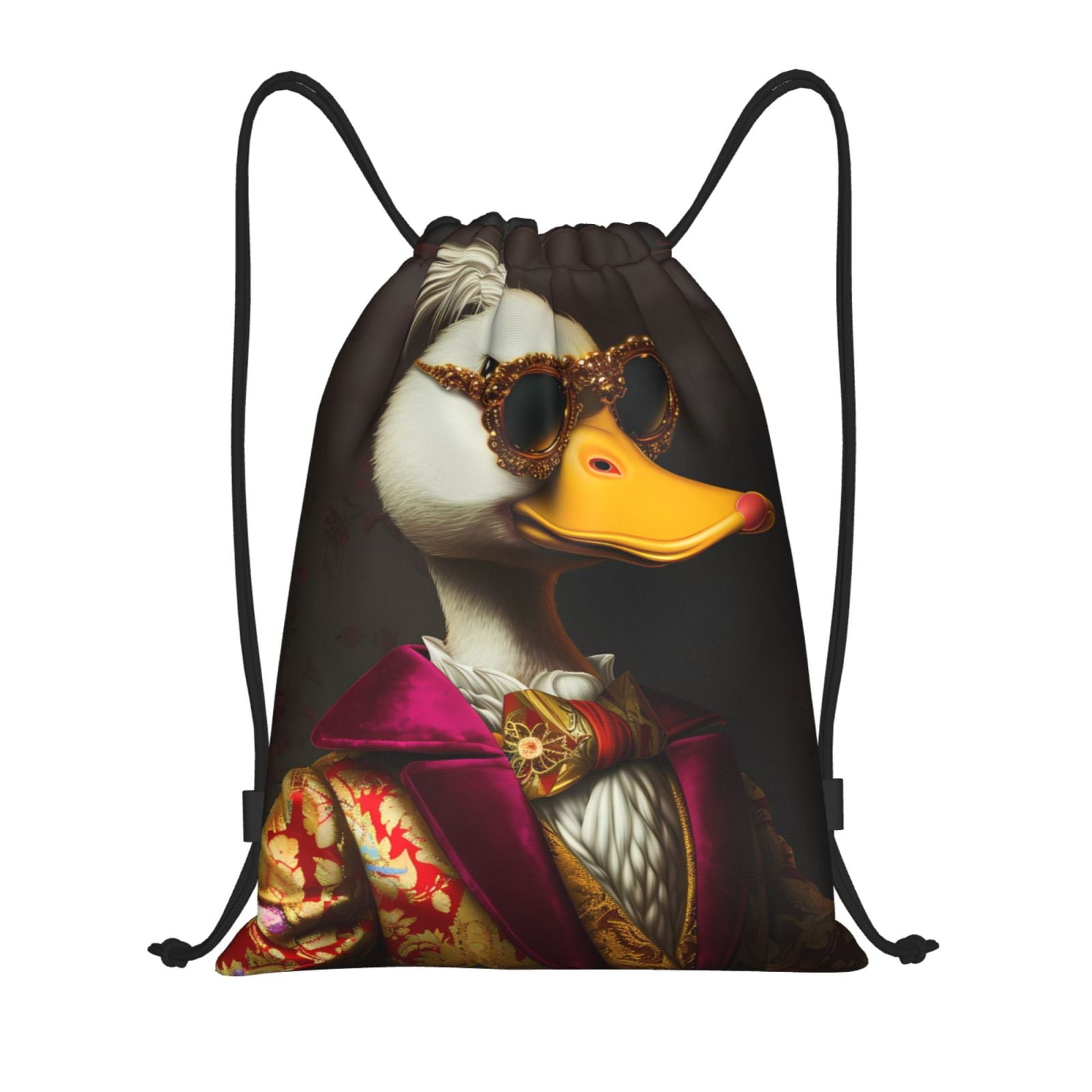 Balery Noble Style Duck Pattern Drawstring Backpack Bag Sport Gym ...
