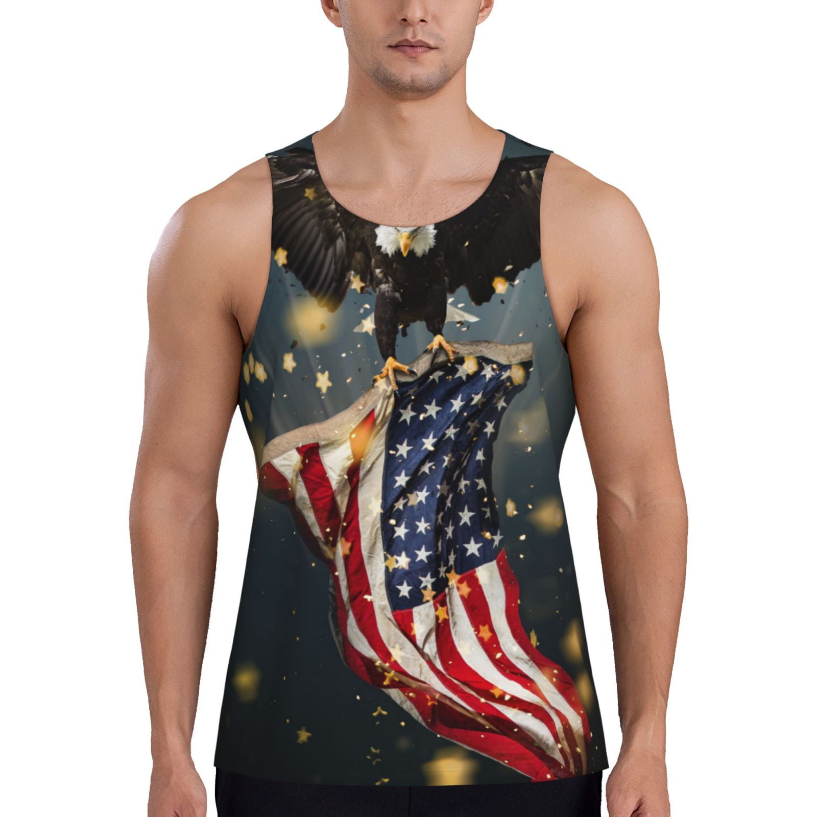 Balery North American Bald Eagle1 Pattern Men's Workout Tank Top Gym ...