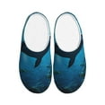 Balery Ocean Dolphin Fish School Pattern Women's Fuzzy Memory Foam ...