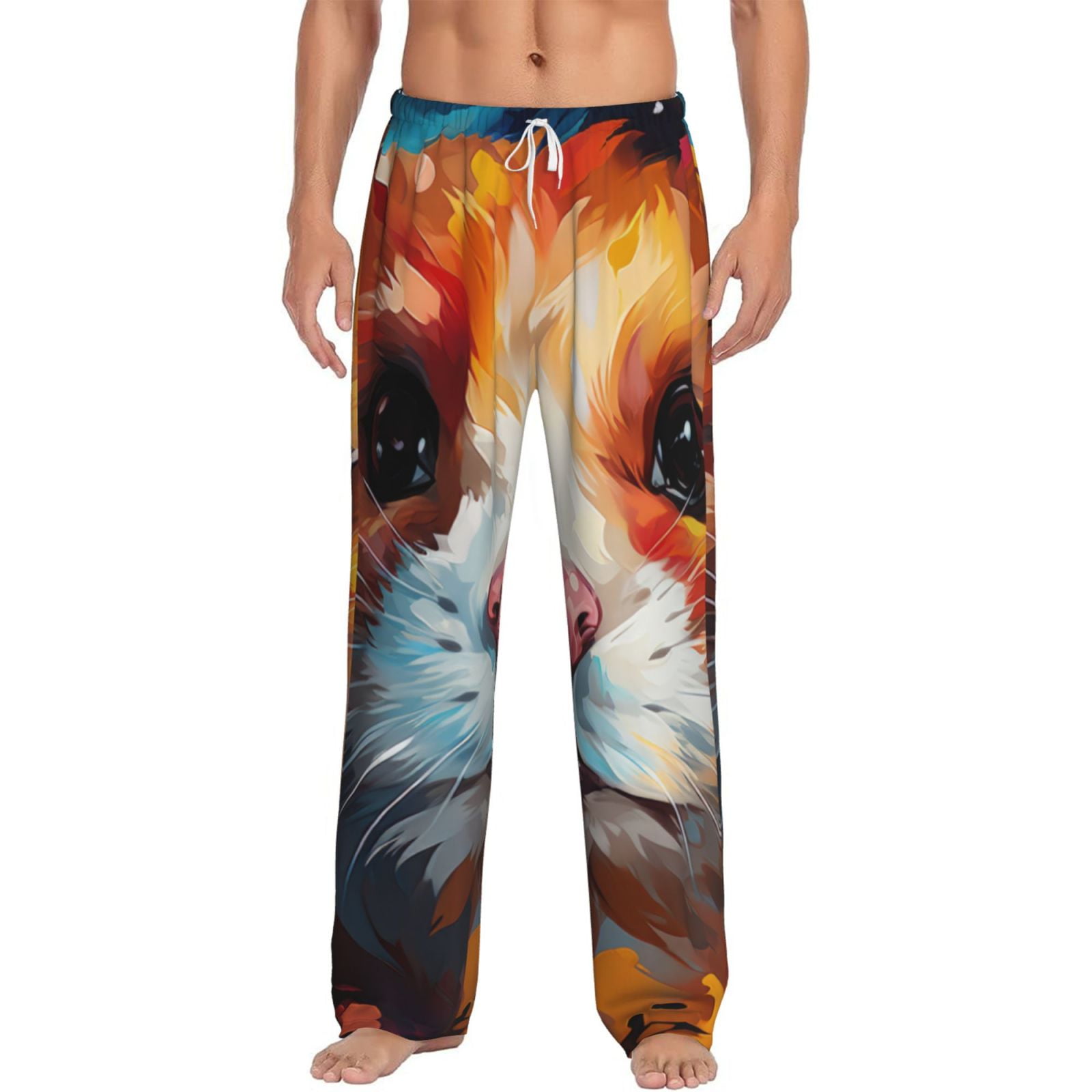 Balery Oil Painting Colorful Hamster print Men's Pajama Pants,Ultra ...
