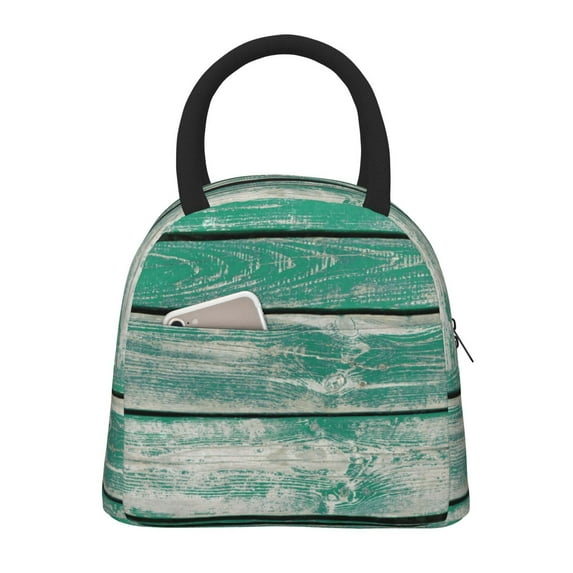 Balery Old Green Wooden Pattern Lunch Bag Women, Lunch Box, Lunch Bag ...