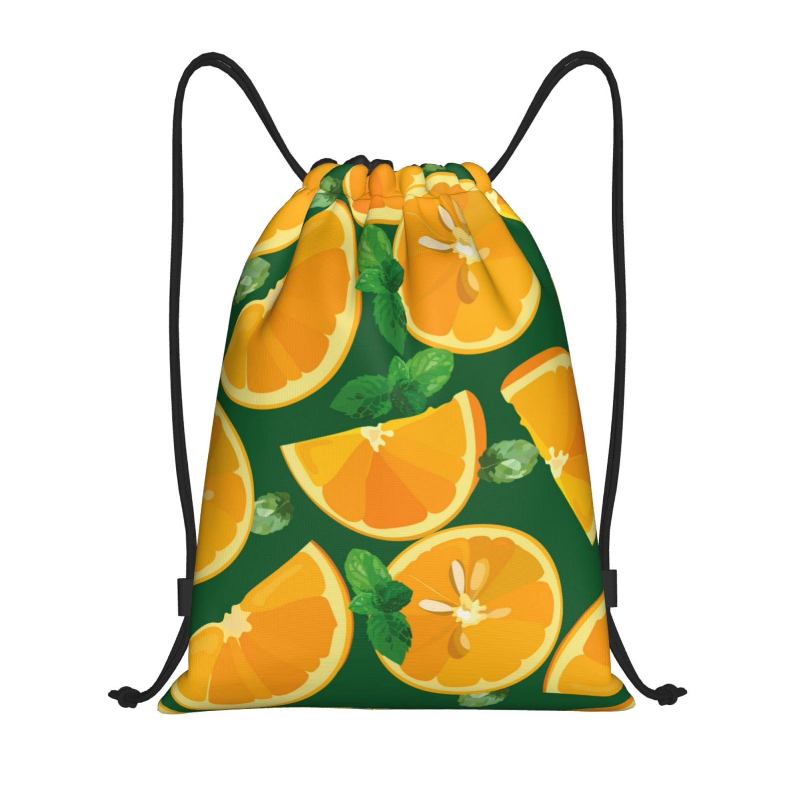 Balery Orange Pattern Drawstring Backpack Bag Sport Gym Sackpack Cinch ...