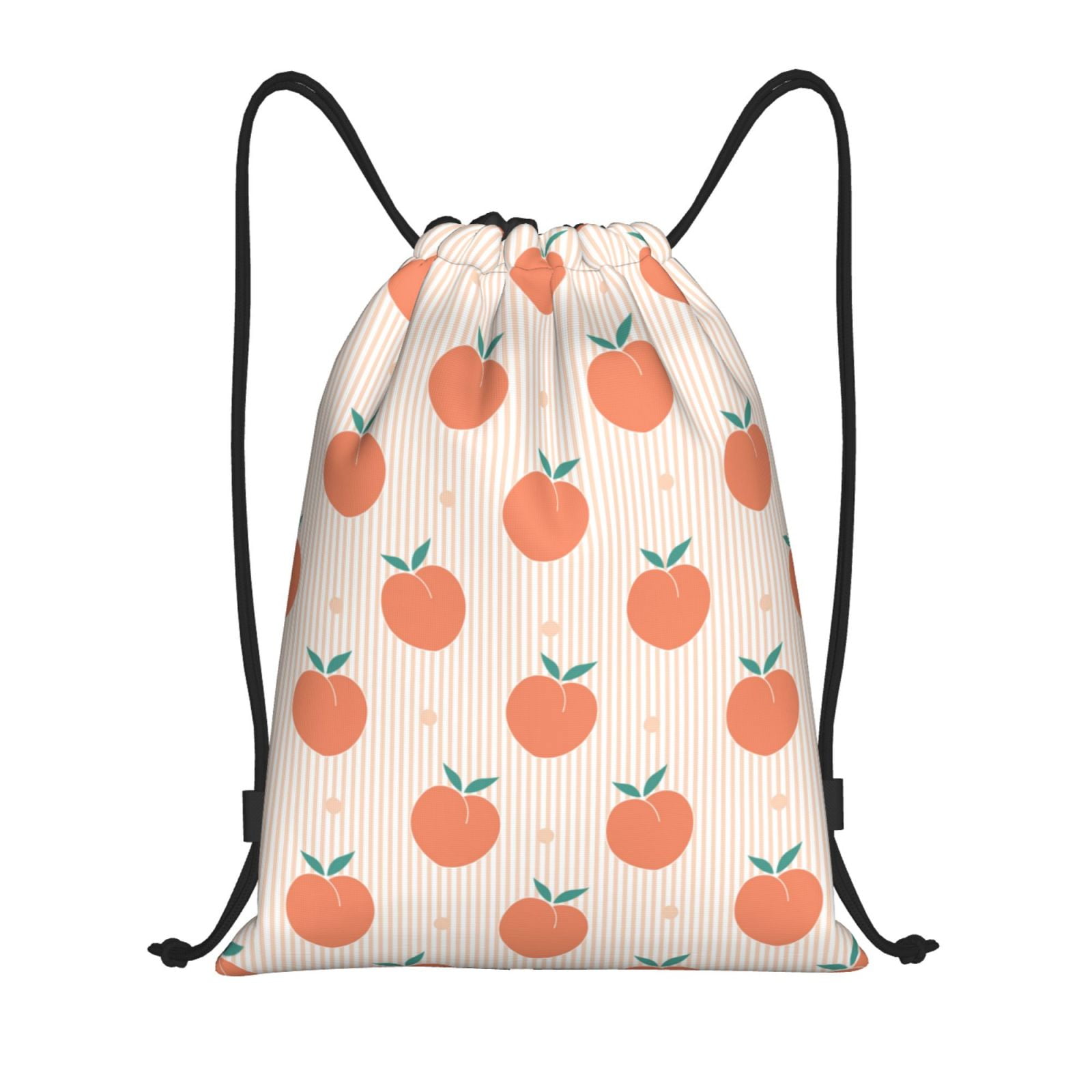 Balery Orange Peach Pattern Drawstring Backpack Bag Sport Gym Sackpack ...