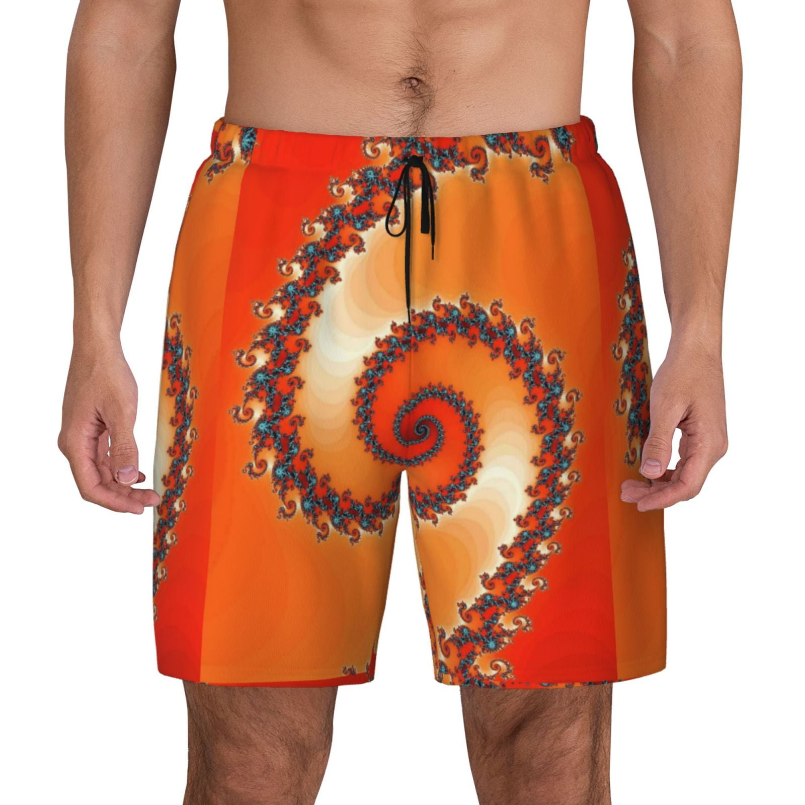 Balery Orange Rotating Mens Swim Trunks Swim Shorts for Men Quick Dry ...