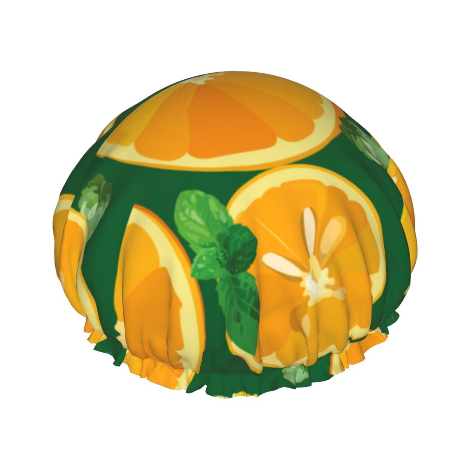 Balery Orange Shower Caps, Double Layer Waterproof Shower Cap, Double ...