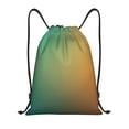 Balery Orange To Teal Gradient Pattern Drawstring Backpack Bag Sport ...