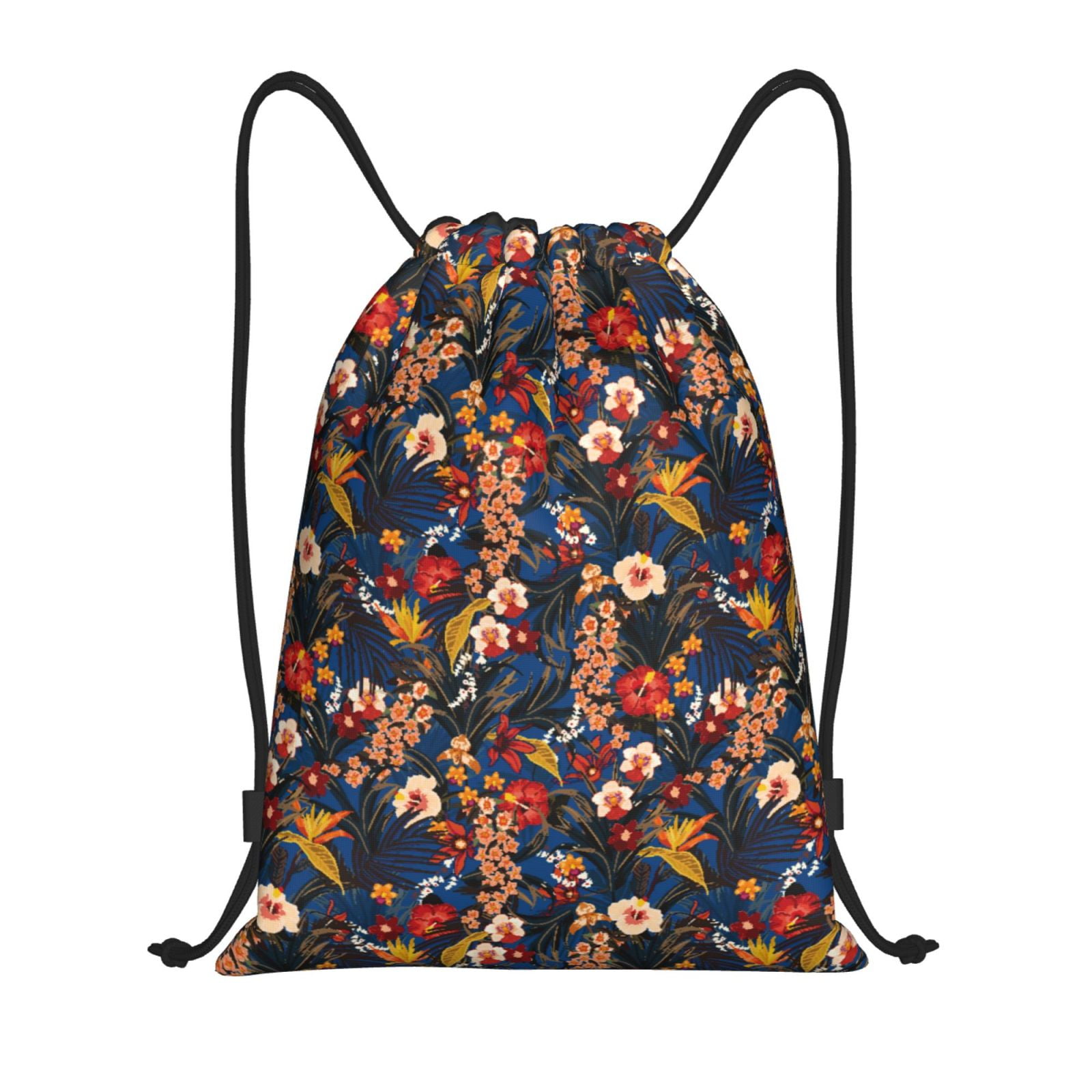 Balery Orchids Flowers Pattern Drawstring Backpack Bag Sport Gym ...