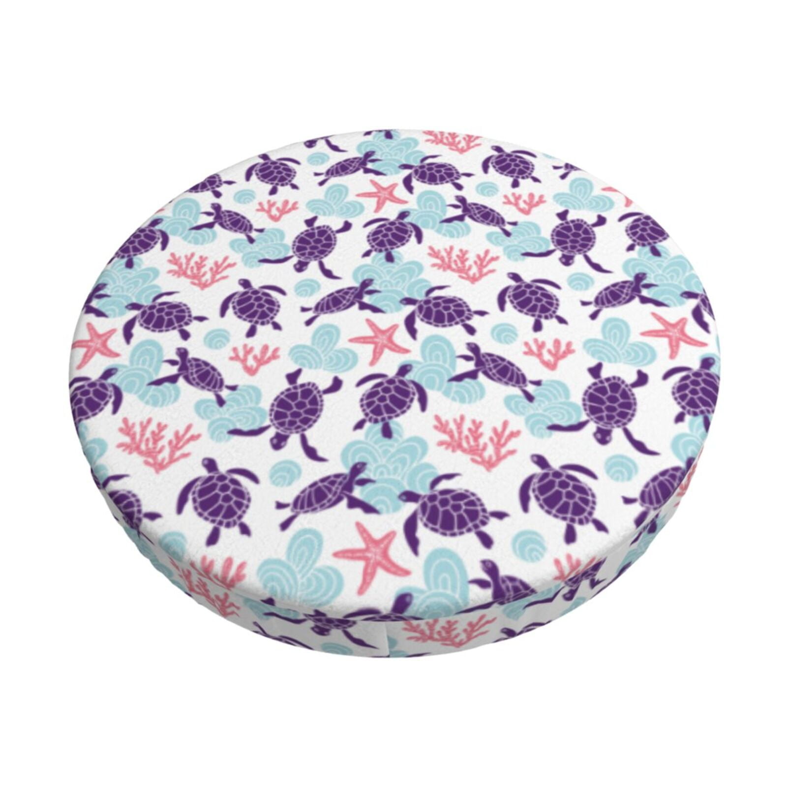 Balery Ornamental Turtles Round Bar Stool Seat Covers Velvet Fabric ...