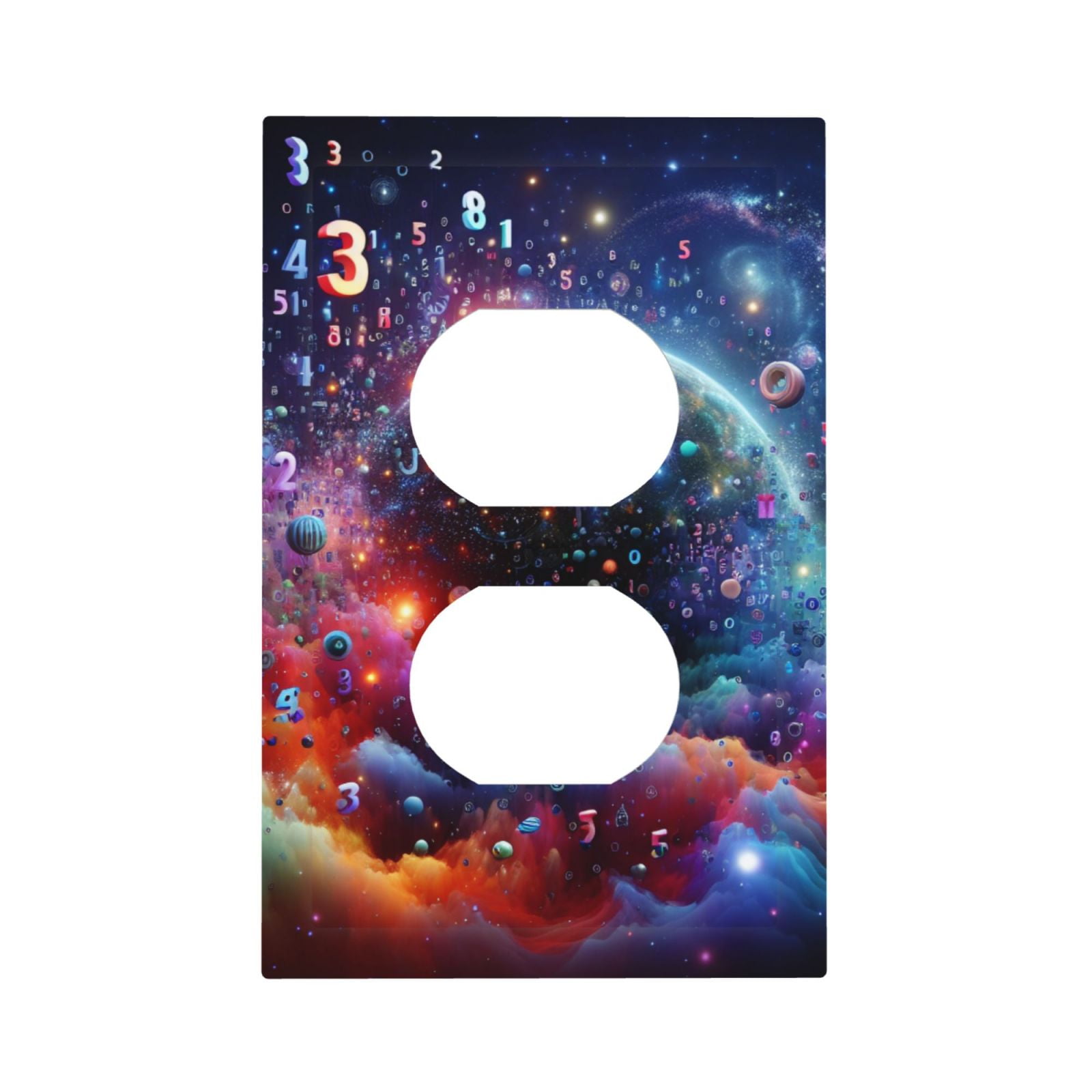 Balery Outer Space Floating Numbers And Letters for Duplex Wall Plates ...