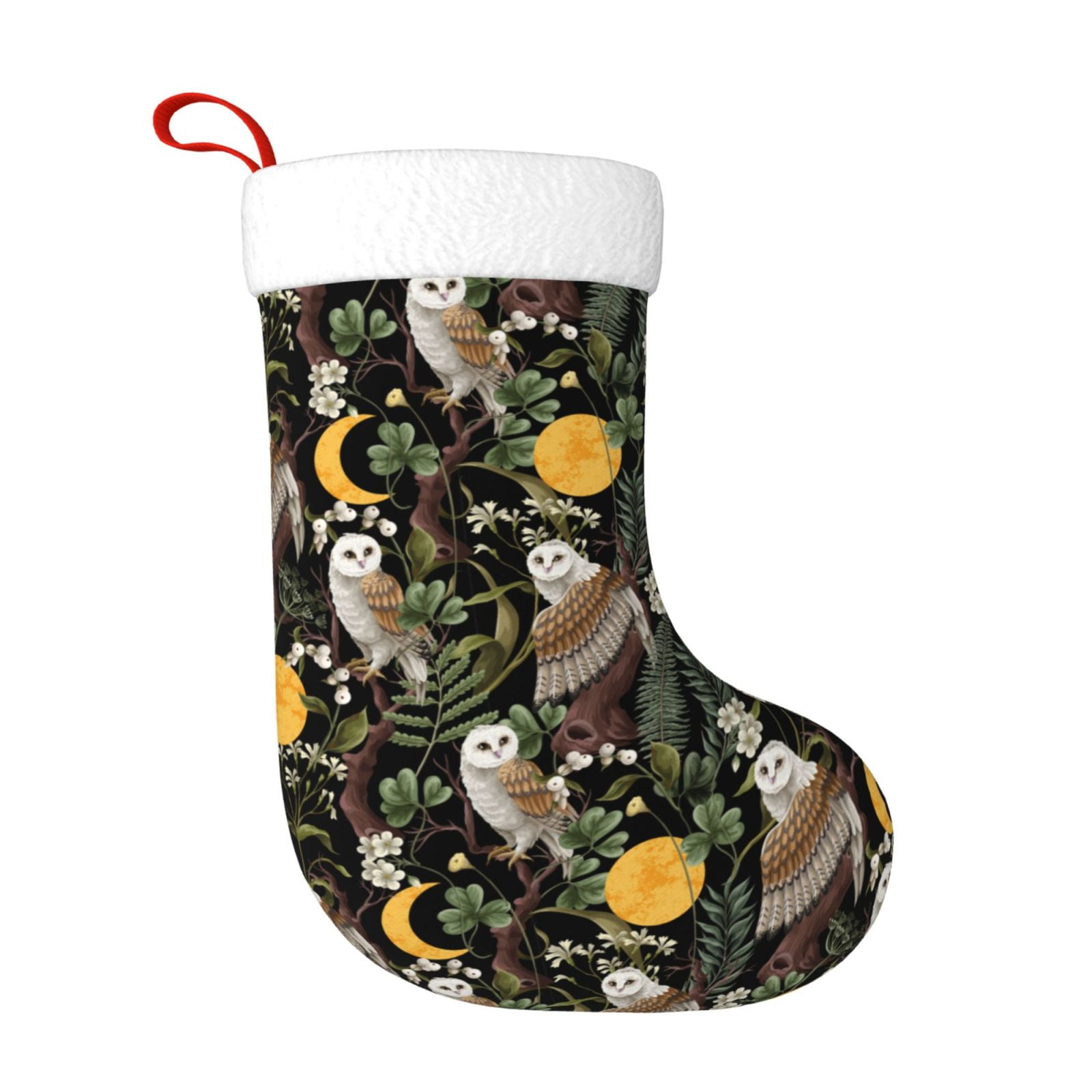 Balery Owls And Plants Pattern Christmas Stockings with Initials, 18 ...