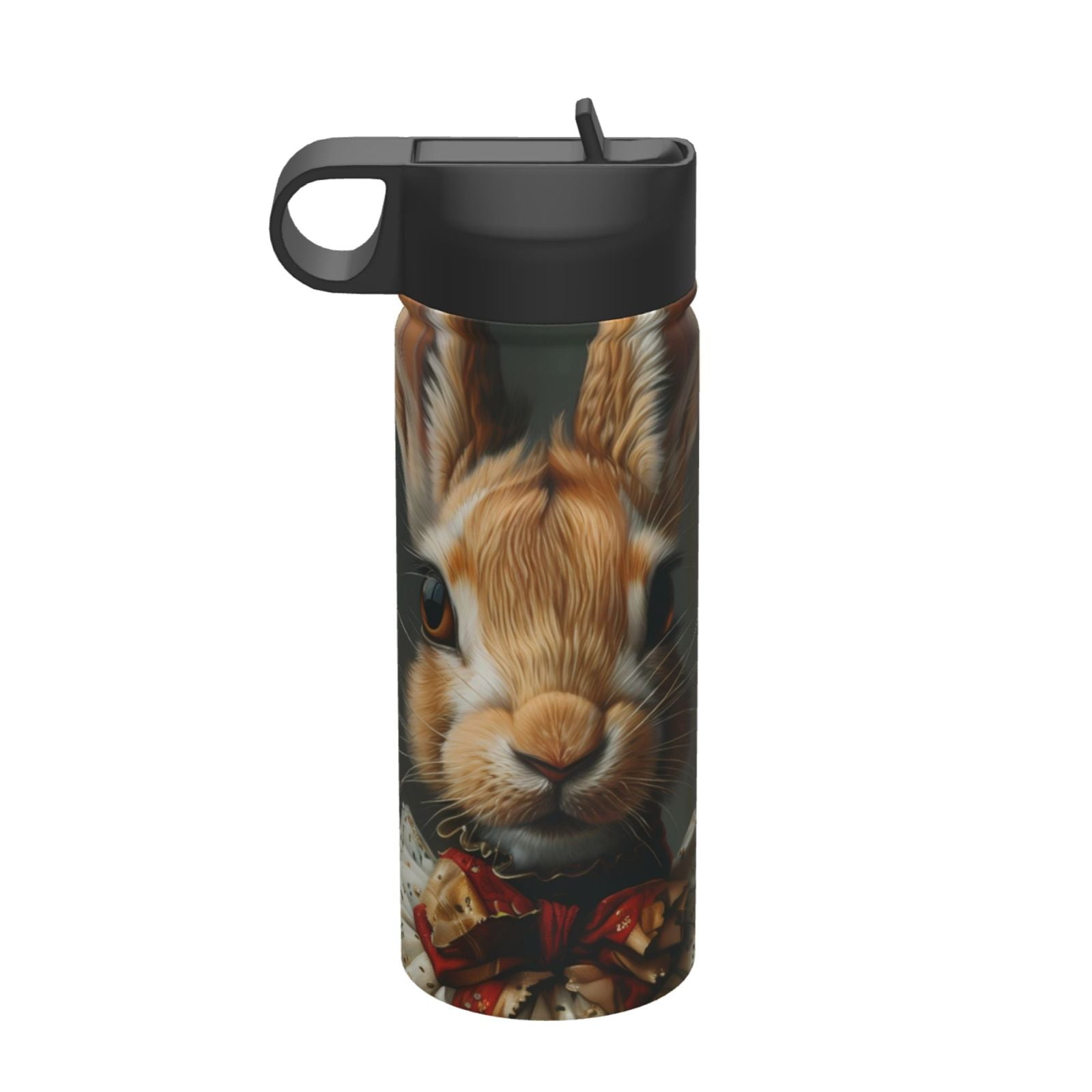 Balery Palatial Style Flower Rabbit Pattern Water Bottle,18oz Sports ...
