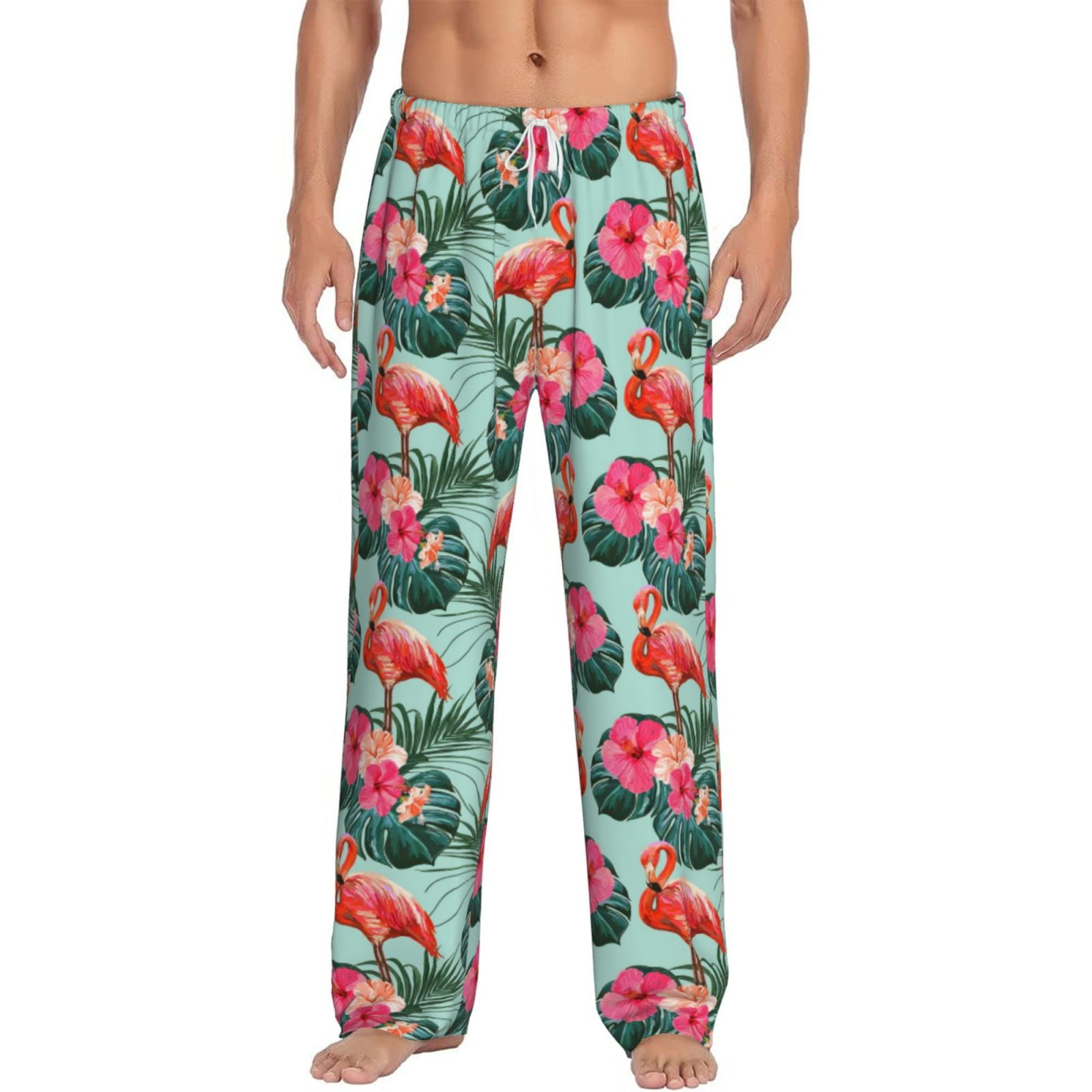 Balery Palm Leaves Flamingo print Men's Pajama Pants,Ultra Lightweight Pjs,Lounge Pant-XX-Large ...