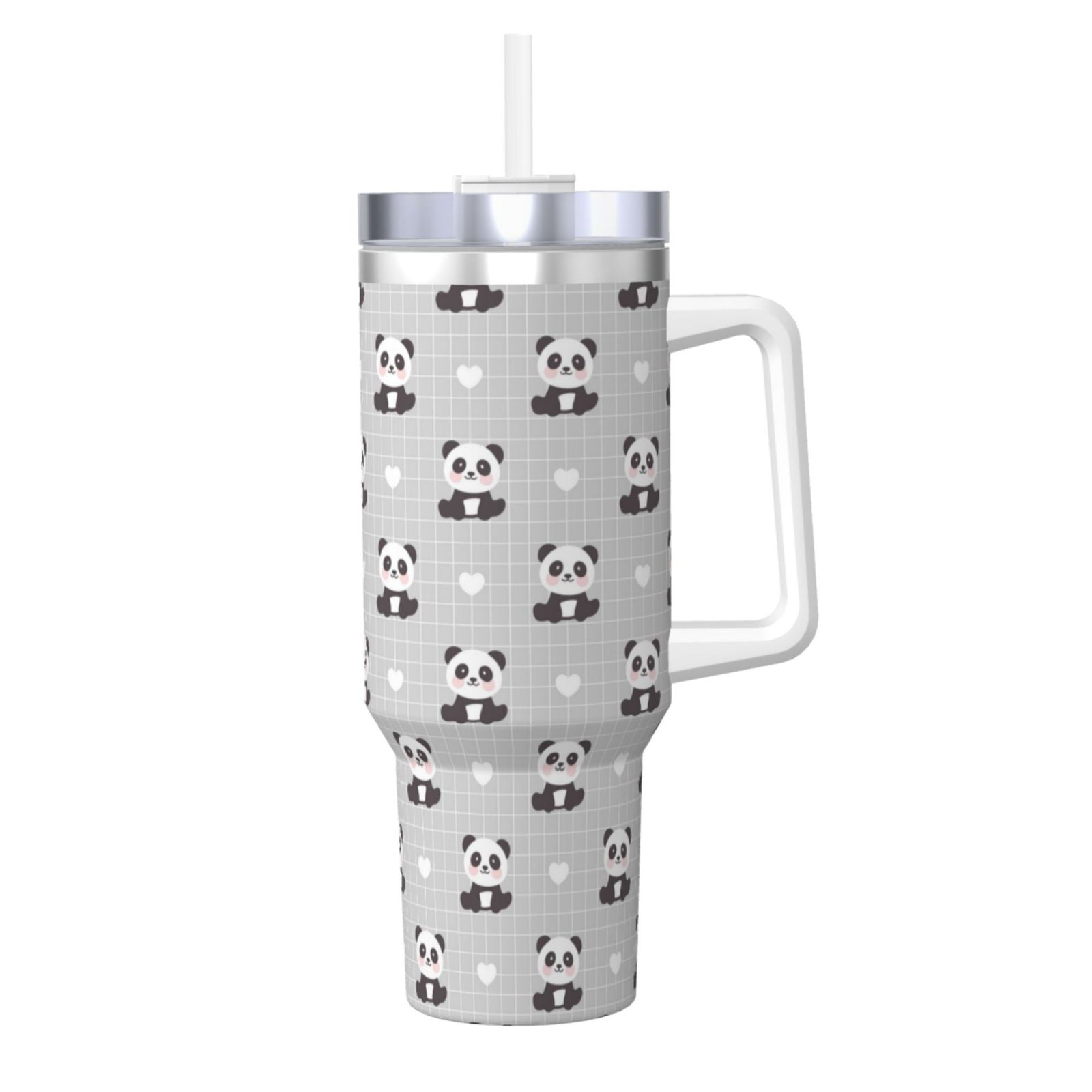 Balery Panda Bear Pattern 40oz Stainless Steel Tumbler Double Wall ...