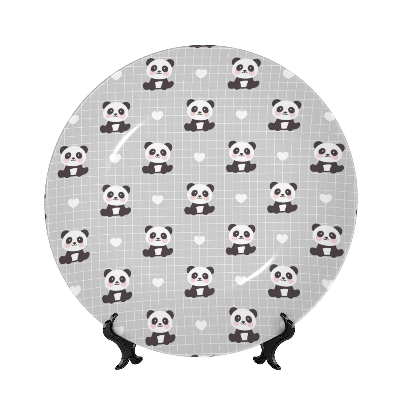 Balery Panda Bear Print Bone China Decorative Plate Ceramic Dinner ...