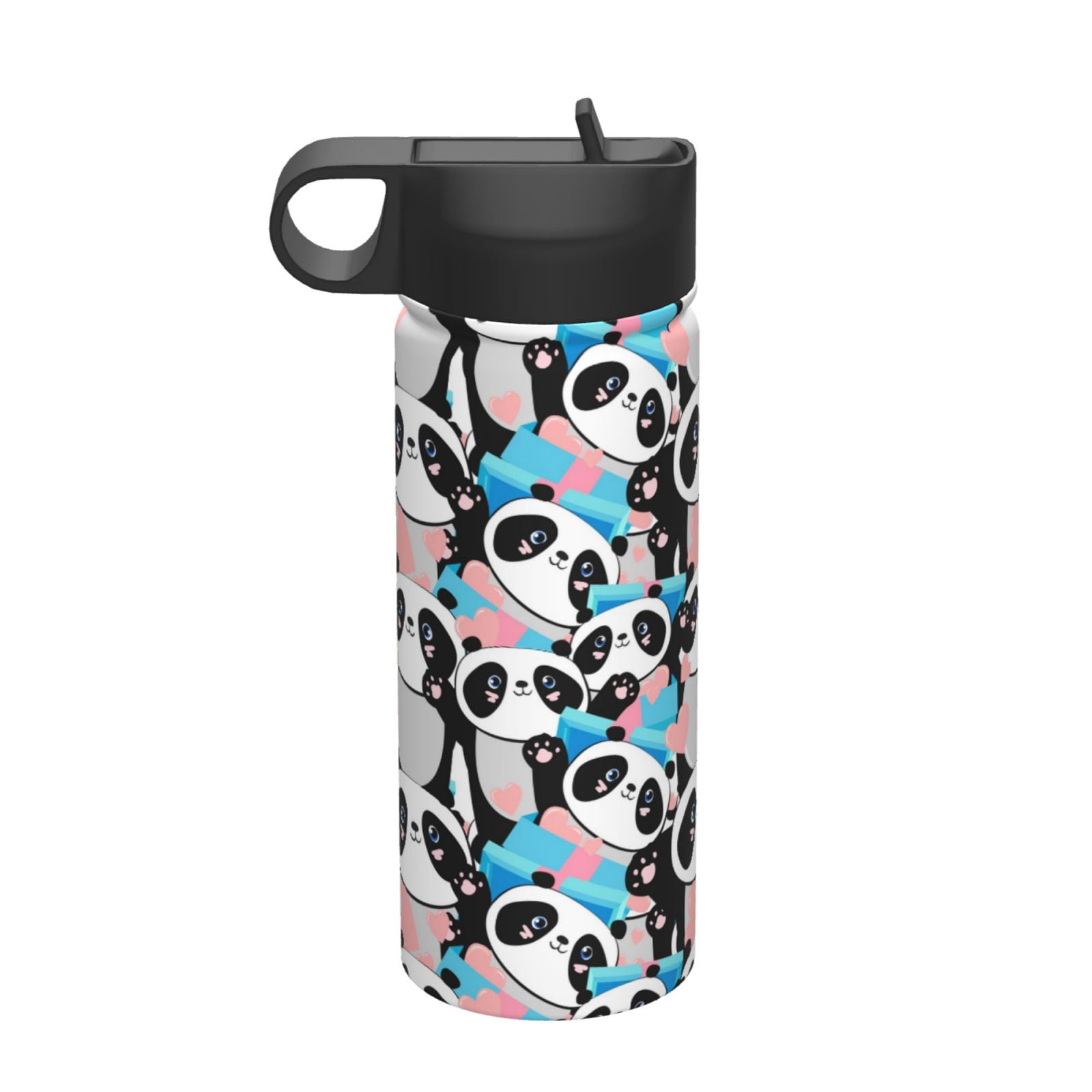 Balery Panda Cute Hearts Pattern Water Bottle,18oz Sports Insulated ...