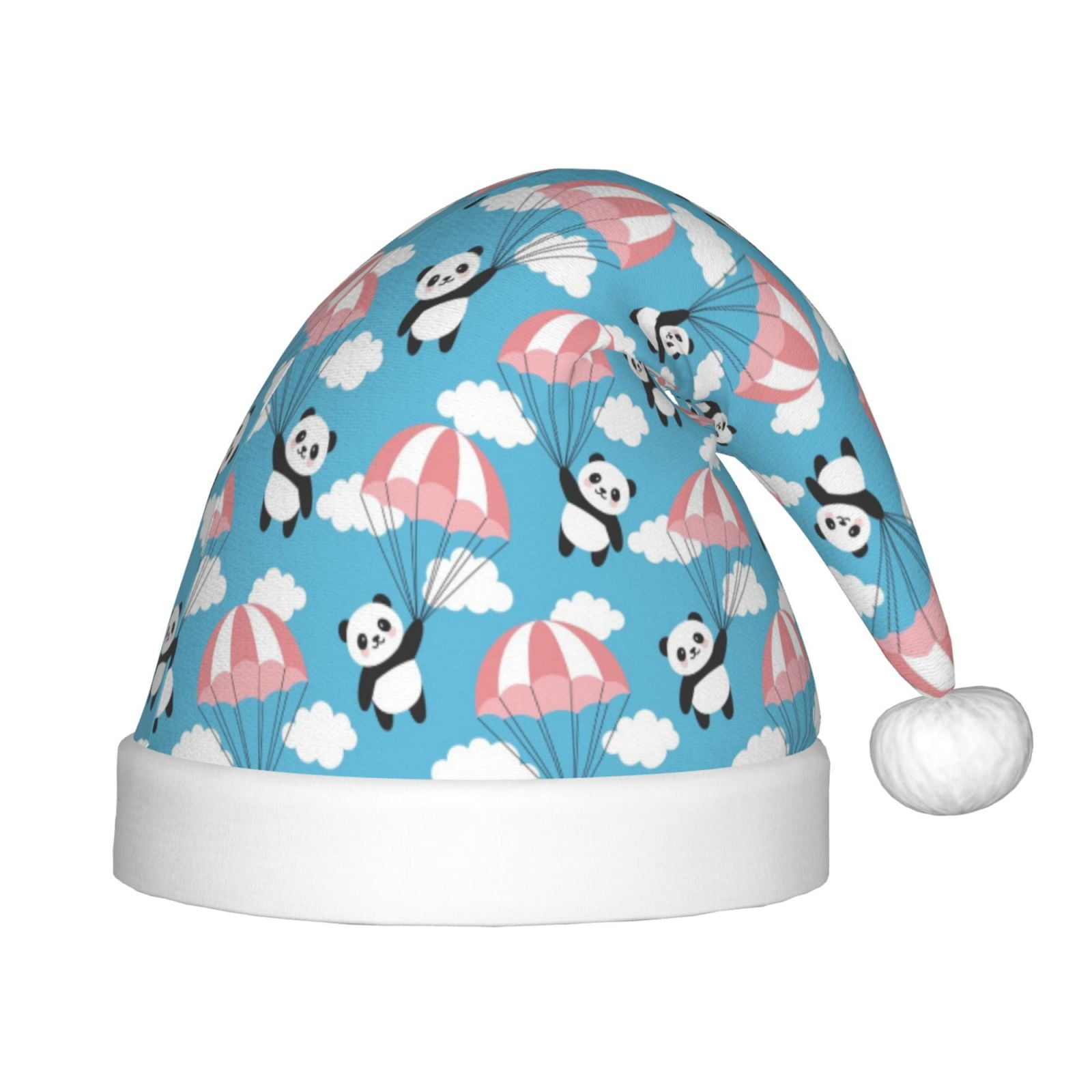 Balery Panda Flying in the Sky Pattern Santa Hat Christmas Hat Funny ...