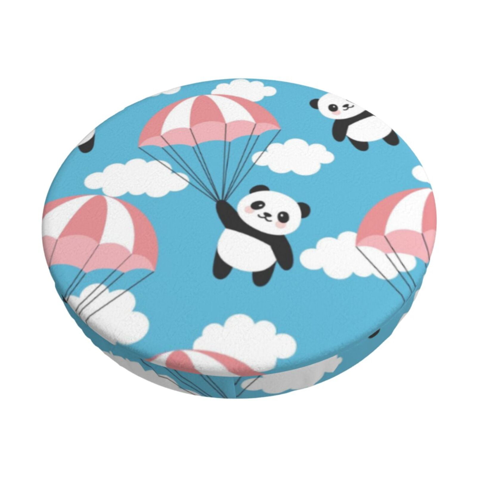 Balery Panda Flying in the Sky Round Bar Stool Seat Covers Velvet ...