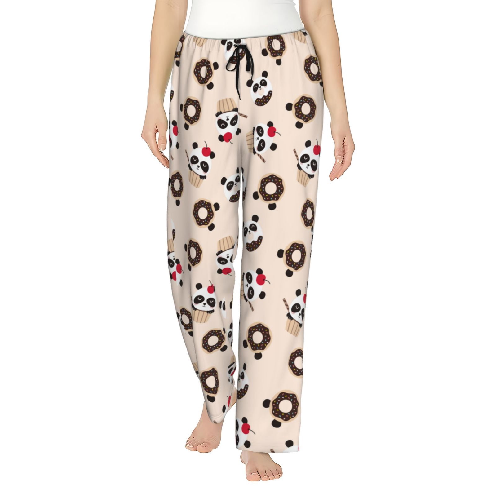 Balery Panda Ice Creams Donuts print Women's Pajama Pants,Ultra ...