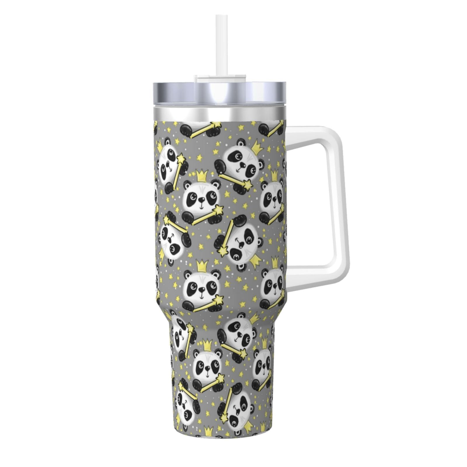 Balery Panda With Crown And Stars Pattern 40oz Stainless Steel Tumbler ...