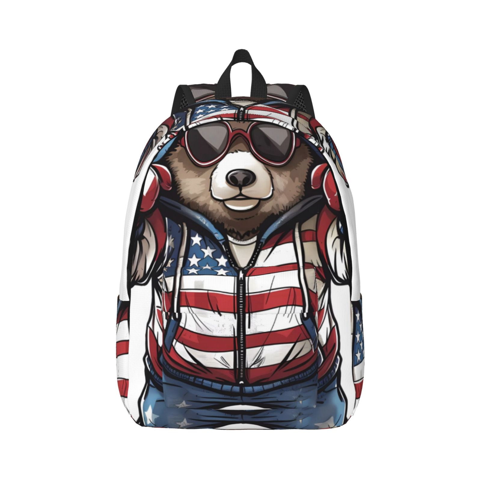 Balery Patriotic Boxing Bear Art Vintage Canvas Backpack for Men and ...