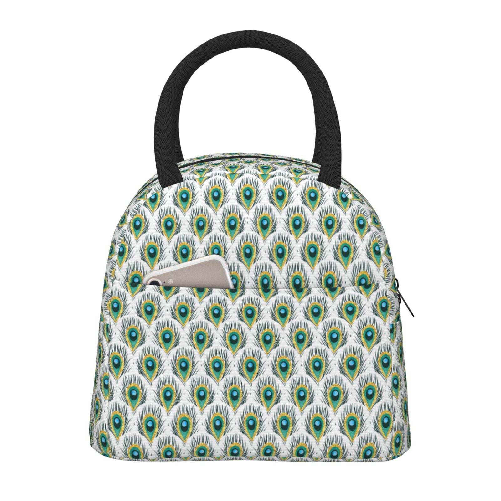 Balery Peacock Feathers1 Pattern Lunch Bag Women, Lunch Box, Lunch Bag ...