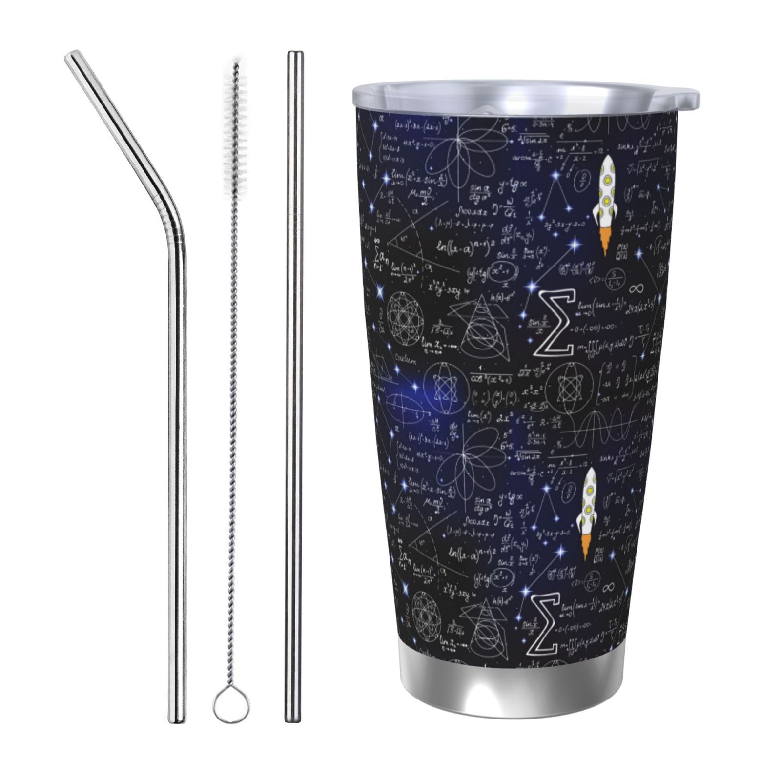 Balery Physical Formulas Pattern 20oz Insulated Car Cup with Dual Drink ...