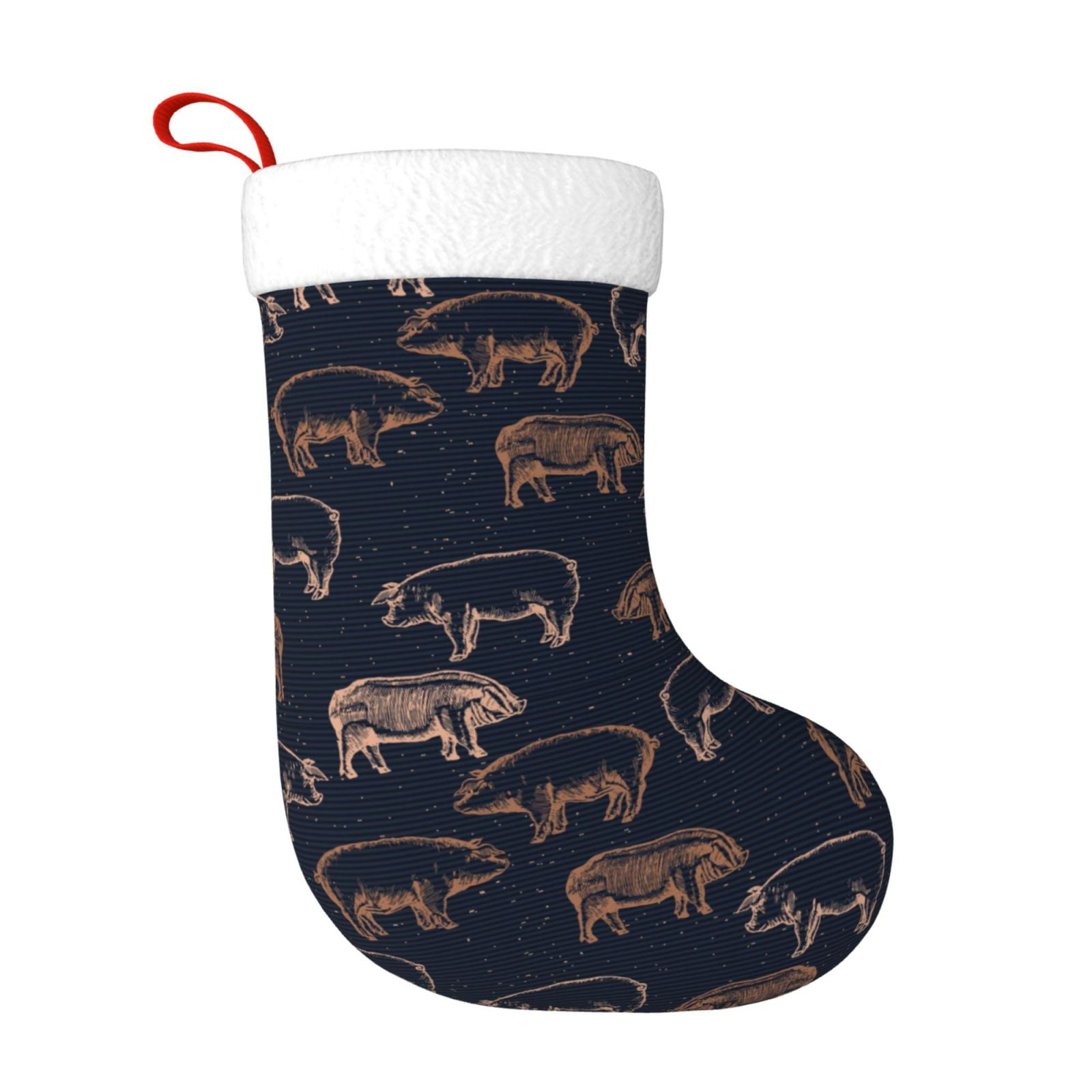 Balery Pig Farm Pattern Christmas Stockings with Initials, 18" Large ...