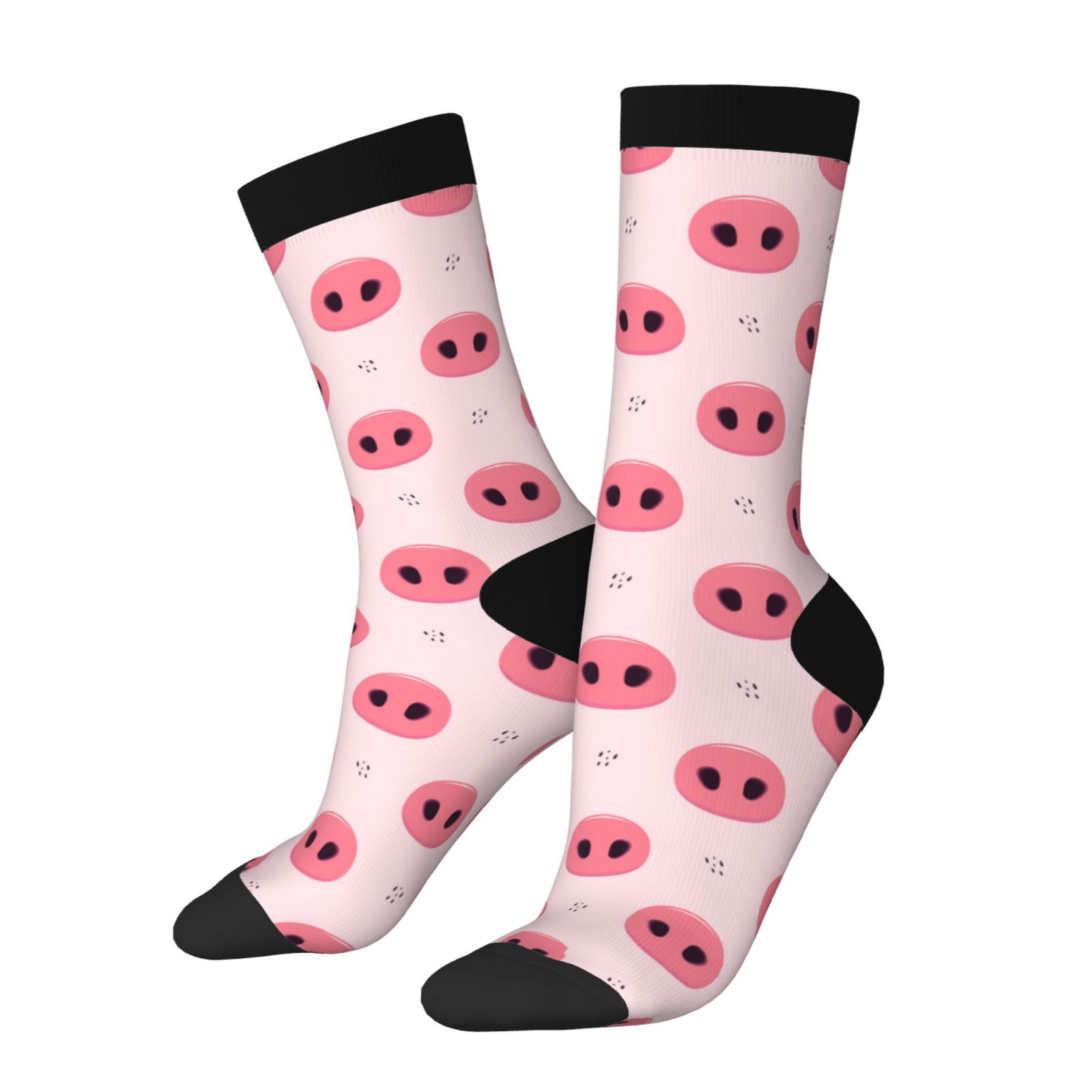 Balery Pig Noses Pattern Crew Socks Unisex– Soft & Breathable Socks for Men & Women, One-Size ...