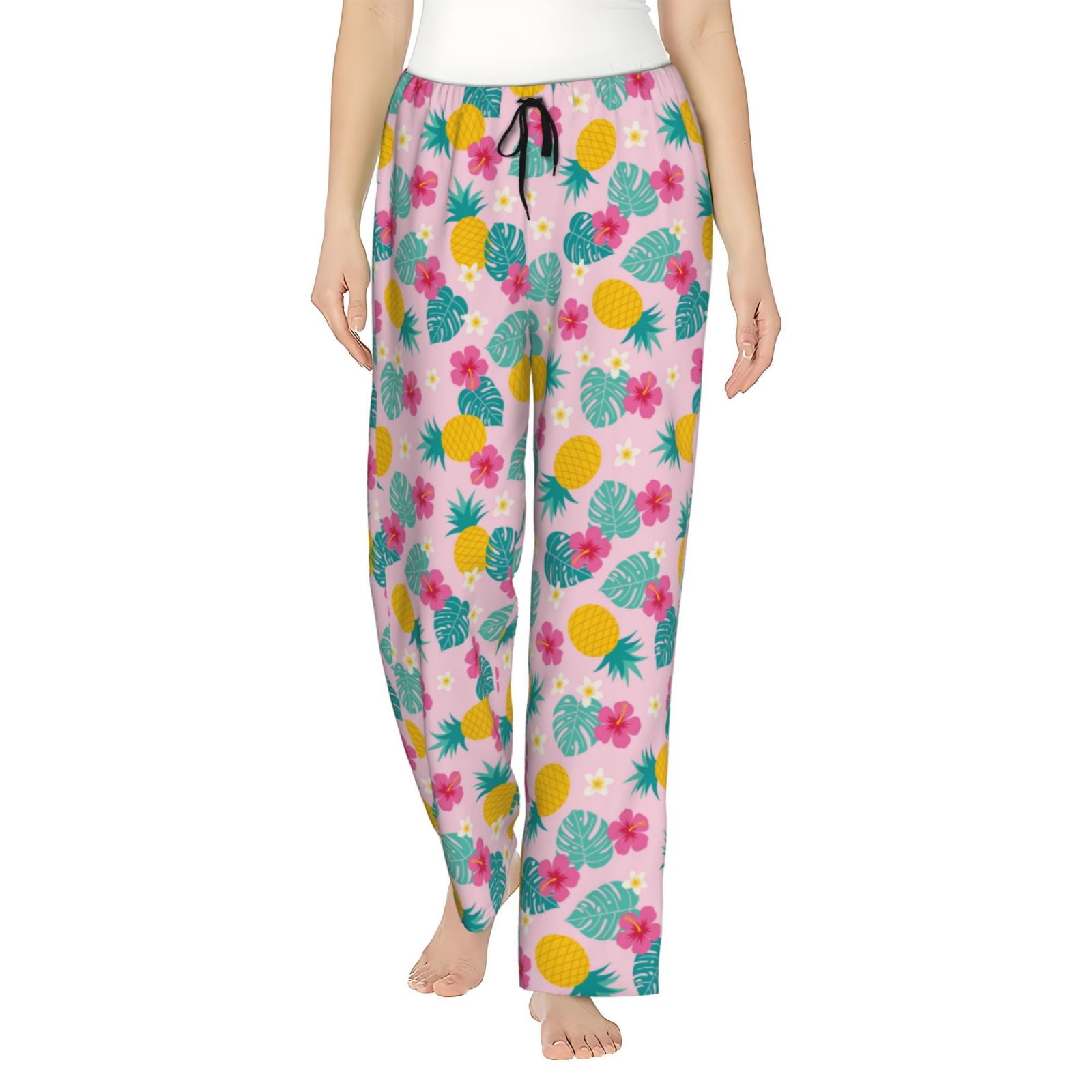 Balery Pineapple And Leaves print Women's Pajama Pants,Ultra ...