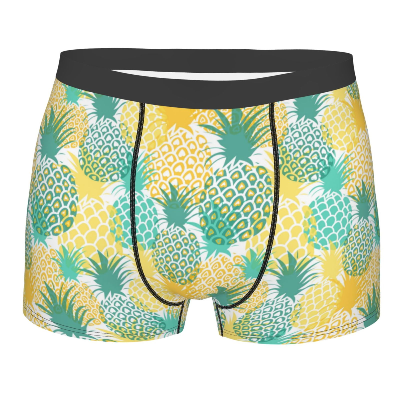 Balery Pineapples1 Men's Boxer Briefs, Soft and Breathable Cotton Underwear with nylon Waistband ...