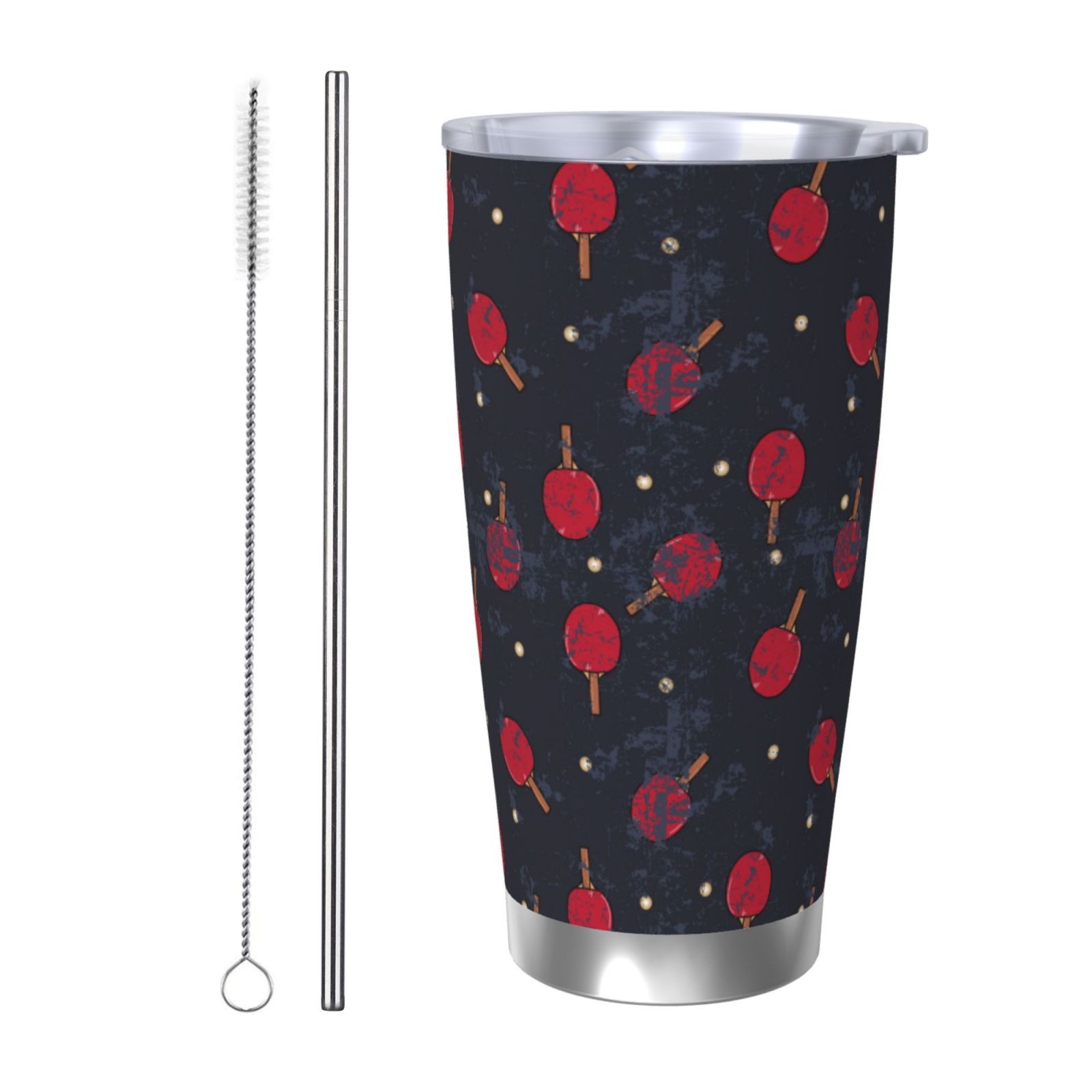 Balery Ping Pong Pattern 20oz Insulated Car Cup with Dual Drink Lids ...