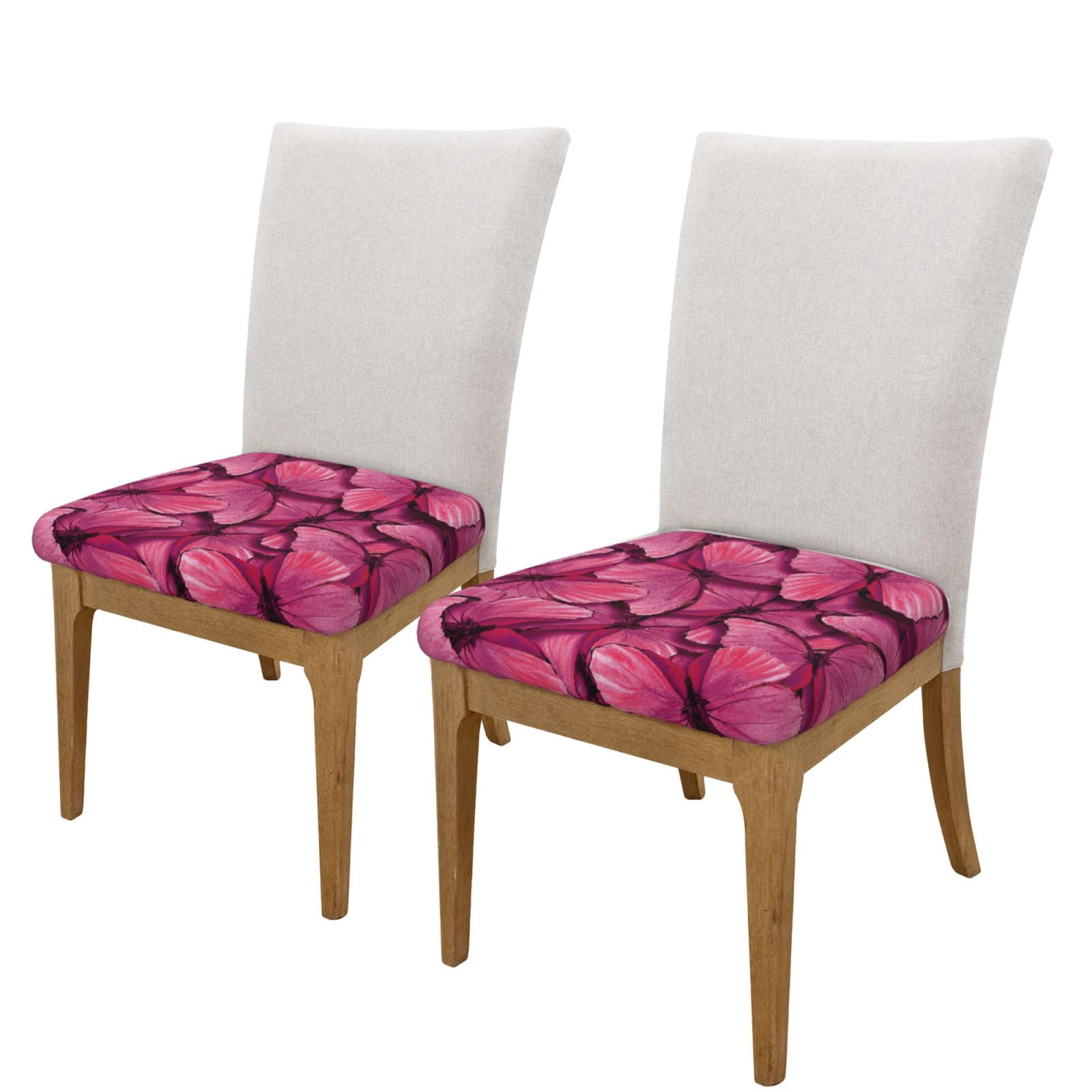 Balery Pink Butterfly Stretch Couch Cushion Covers, Individual Sofa ...