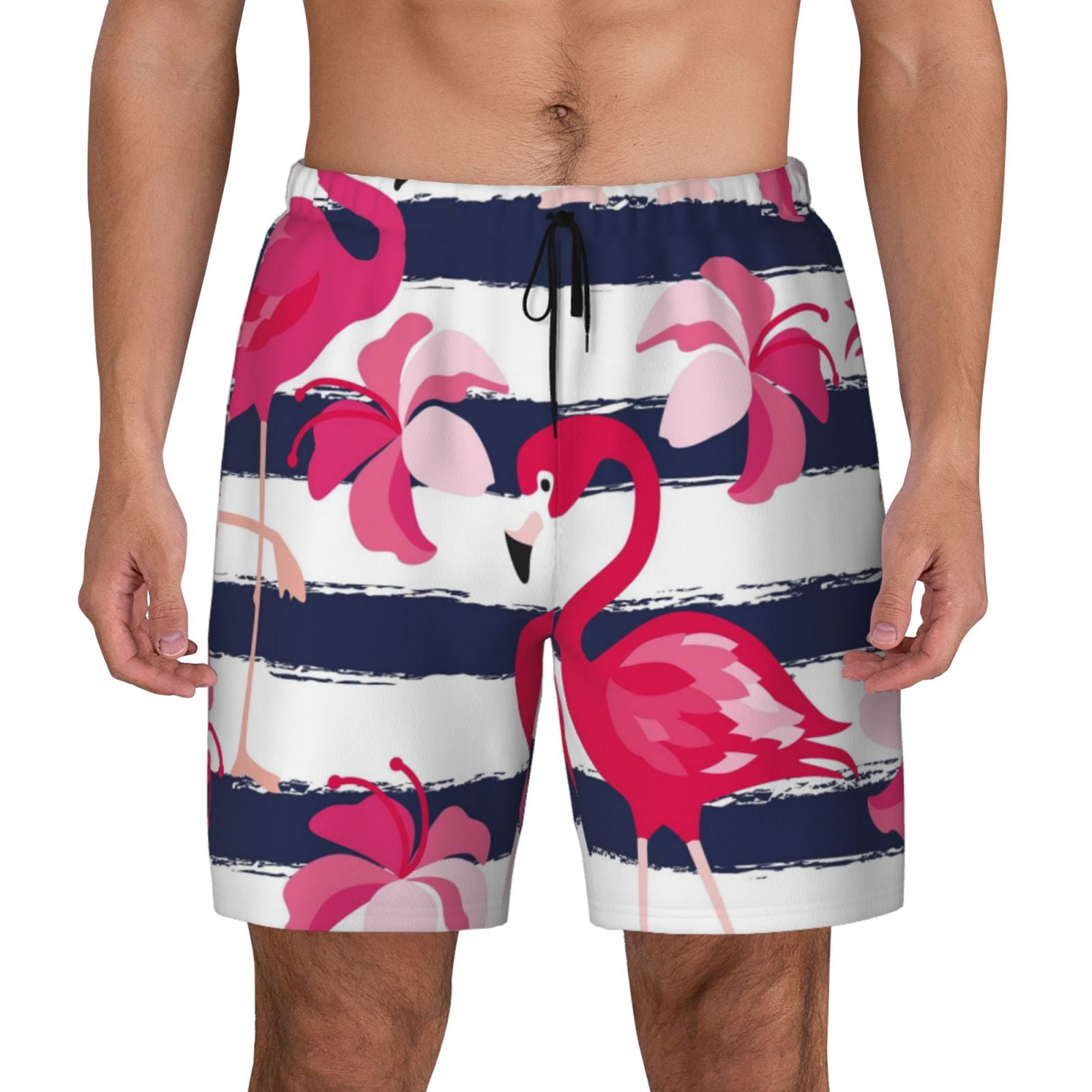 Balery Pink Flamingos Mens Swim Trunks Swim Shorts for Men Quick Dry ...