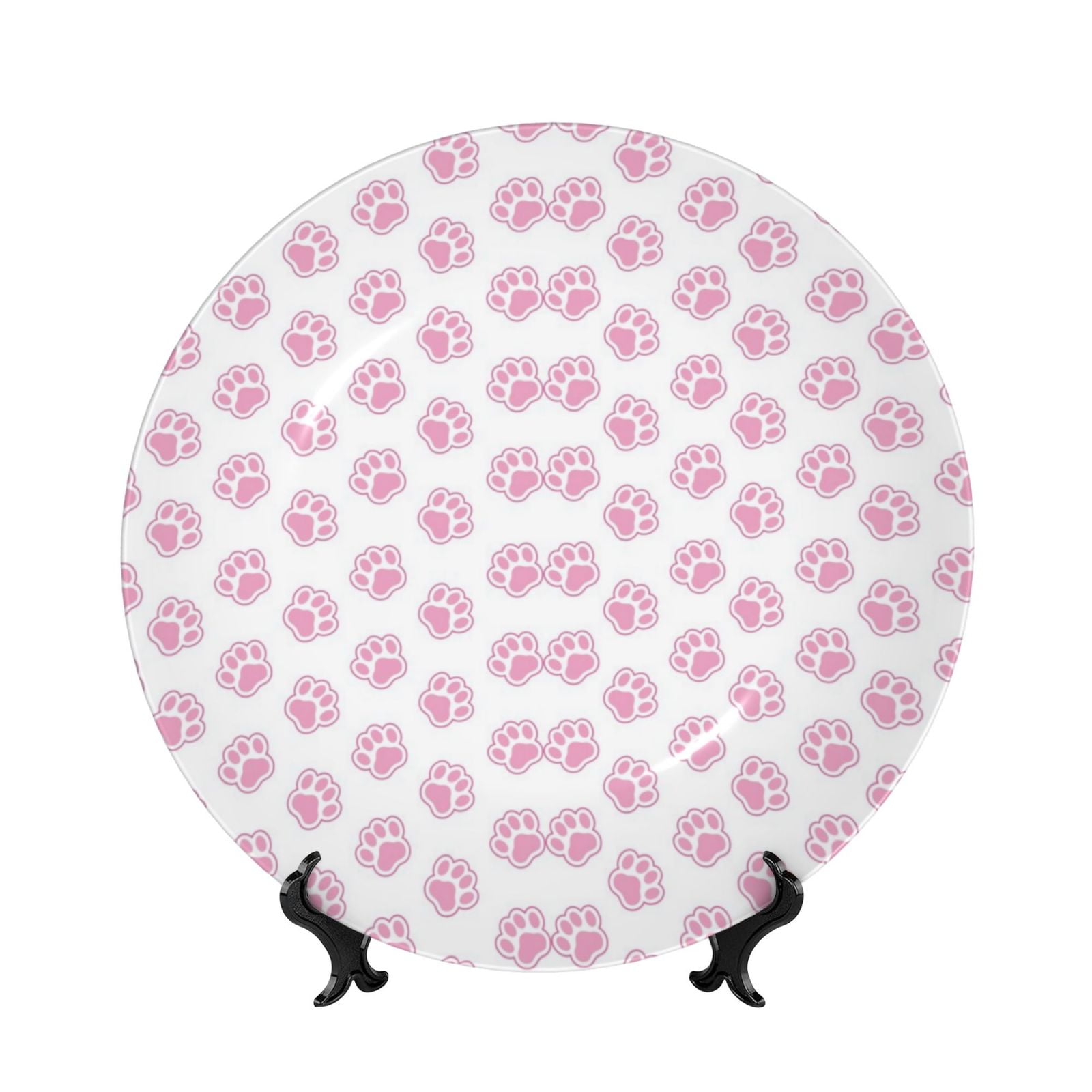 Balery Pink Paw Print Bone China Decorative Plate Ceramic Dinner Plates ...