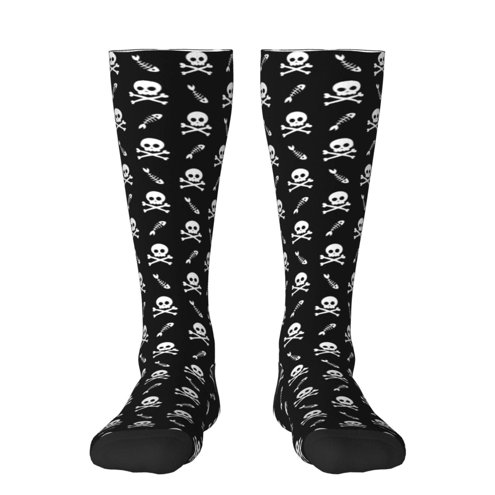 Balery Pirate skull Printed Novelty Socks Men's Women's Crew Socks ...