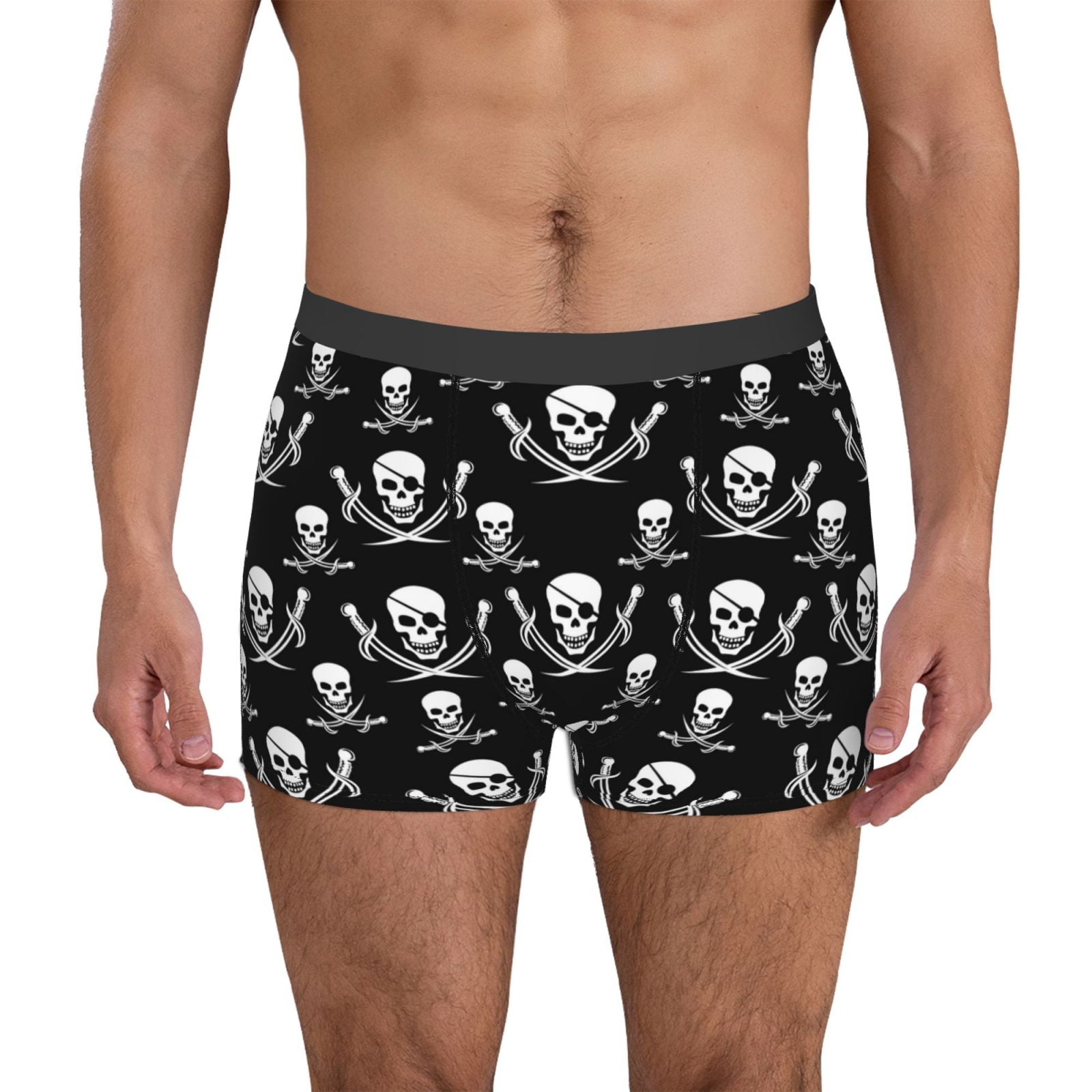 Balery Pirate skulls Pattern Men's Boxer Briefs, Soft and Breathable ...