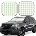 Balery 2 Piece Pistachio Green Checkboard Car Windshield Sun Shade ...