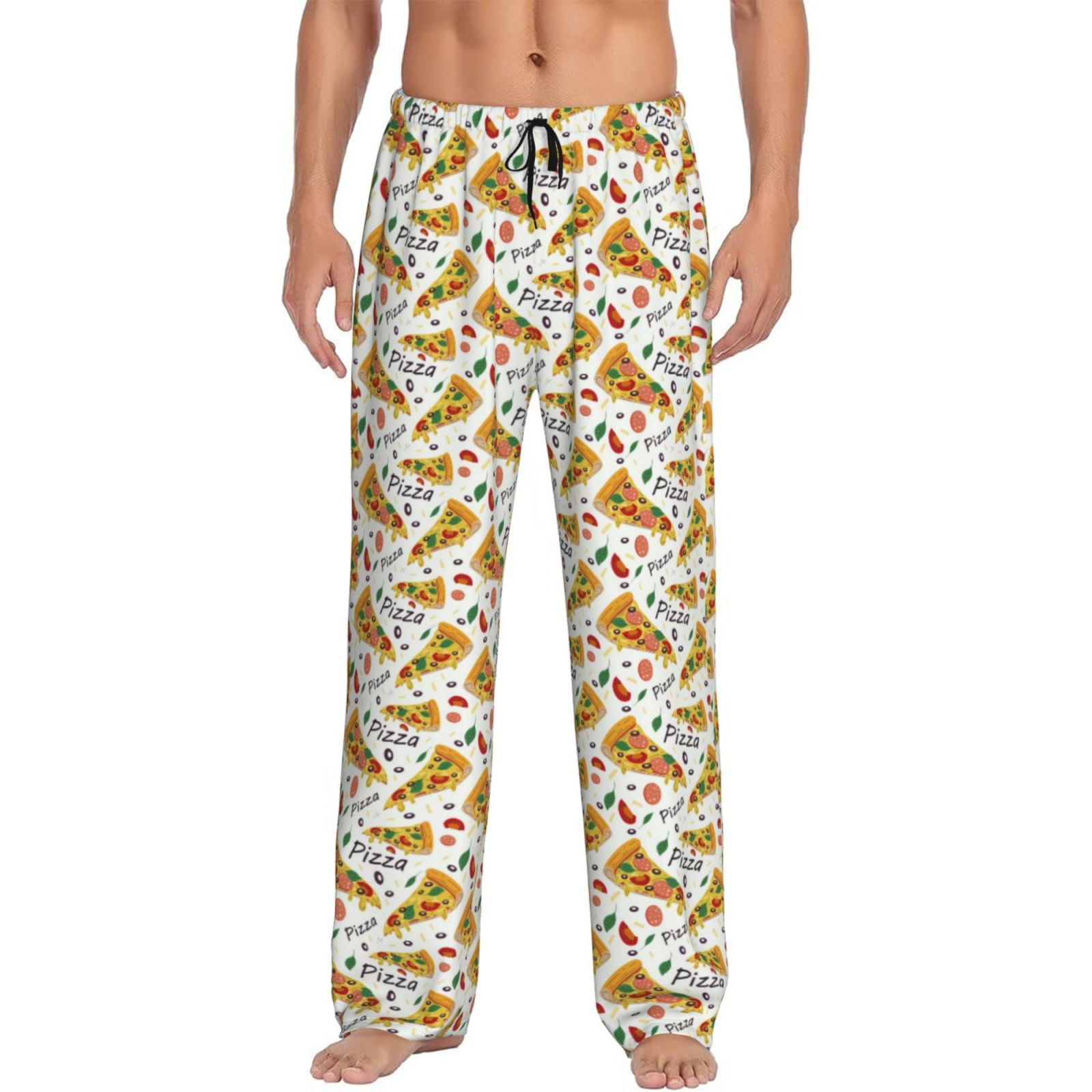 Balery Pizza Slices print Men's Pajama Pants,Ultra Lightweight Pjs ...